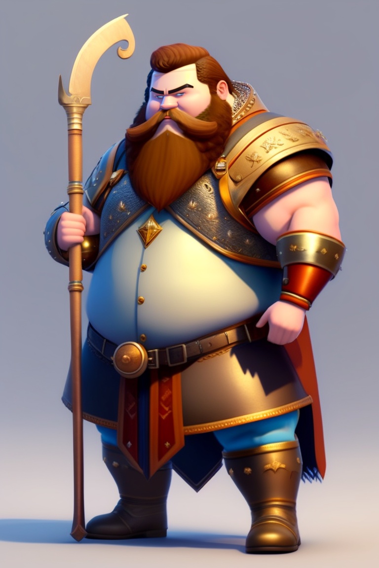 Lexica - Fat giant with pale skin and long light brown beard and hair ...