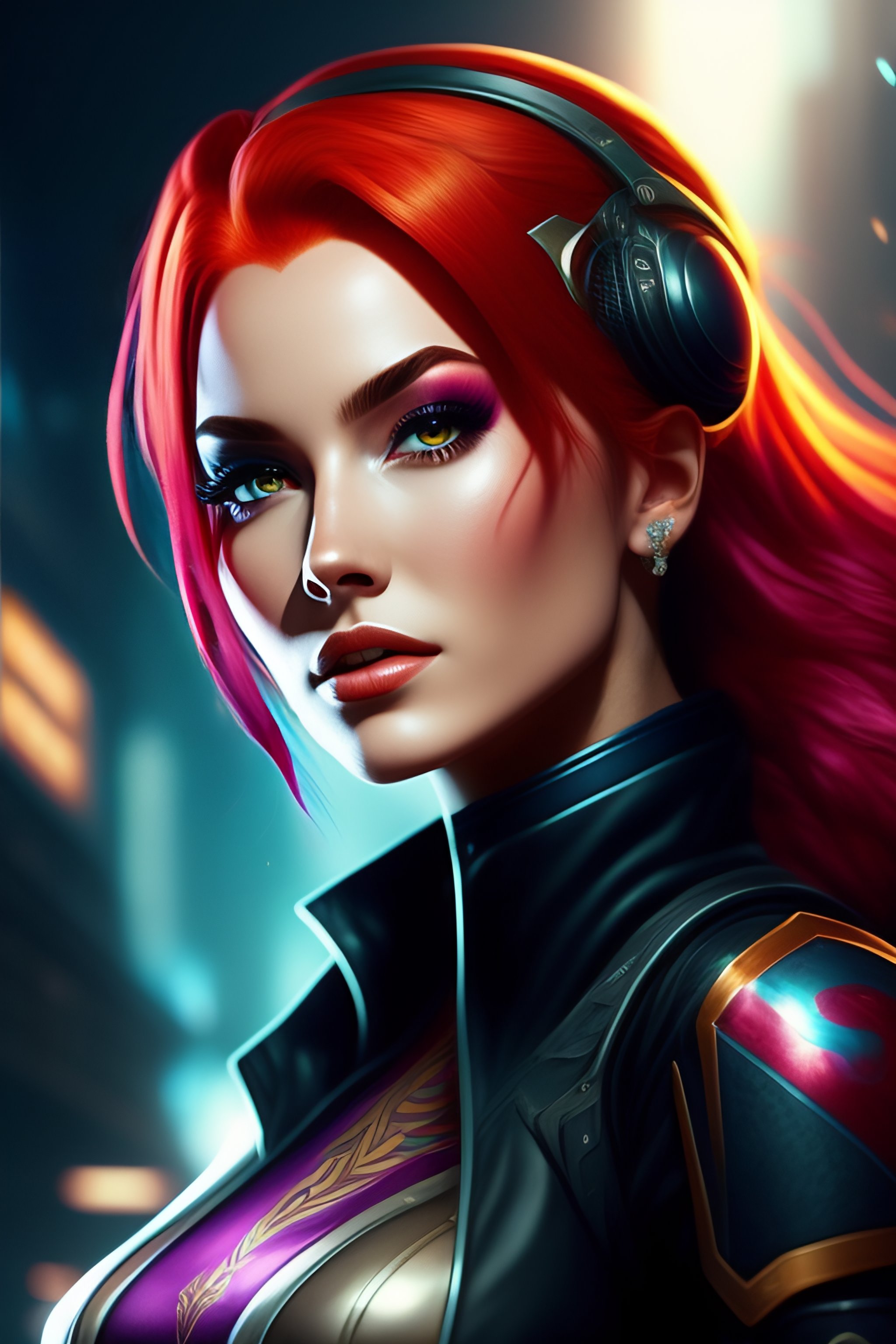 Lexica - Cinematic light, jinx, league of legends, lol, woman red head ...