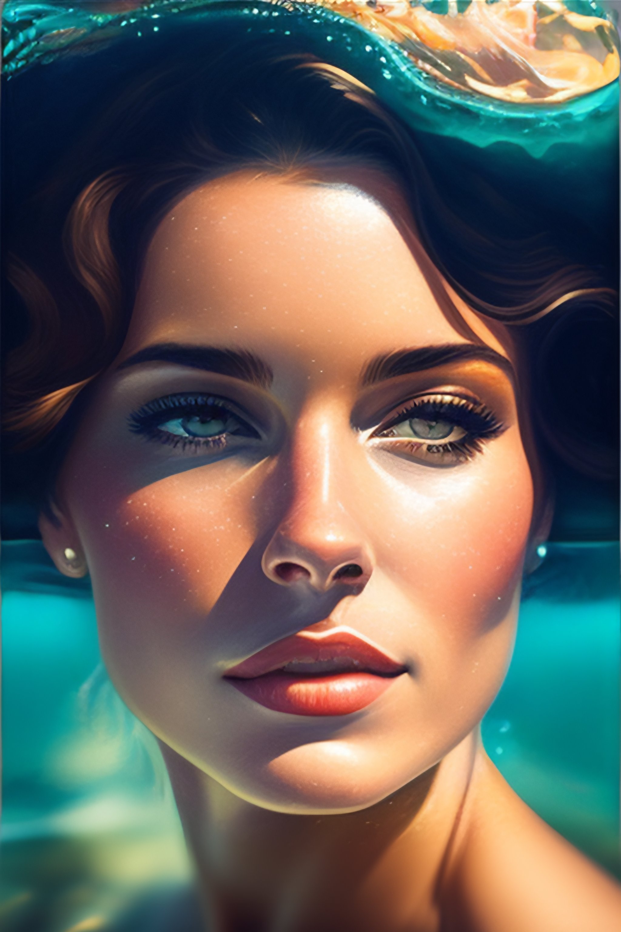 Lexica - Portrait of a human in the ocean