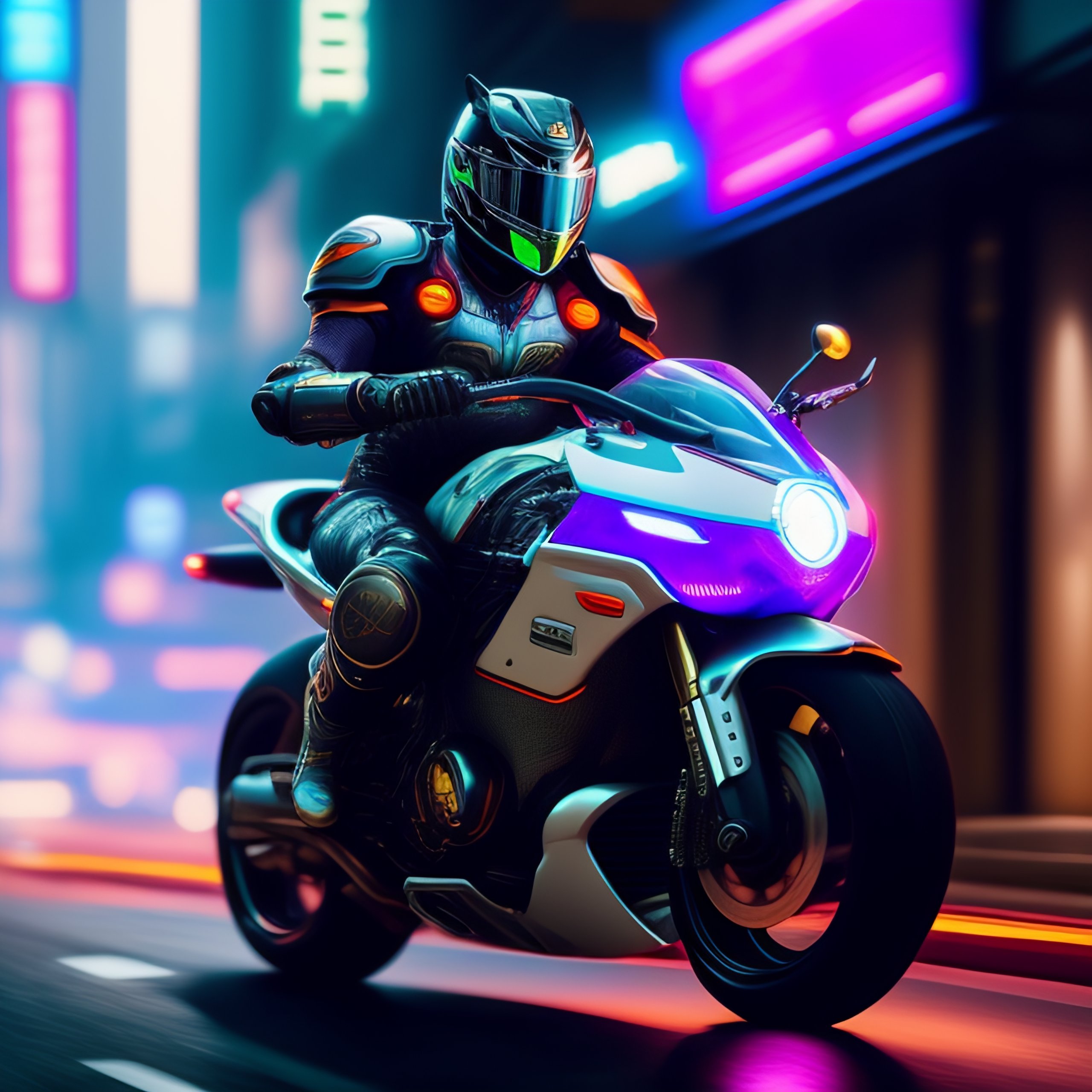 Lexica - A Kamen Rider wearing a full-body tech mech rides a motorcycle ...