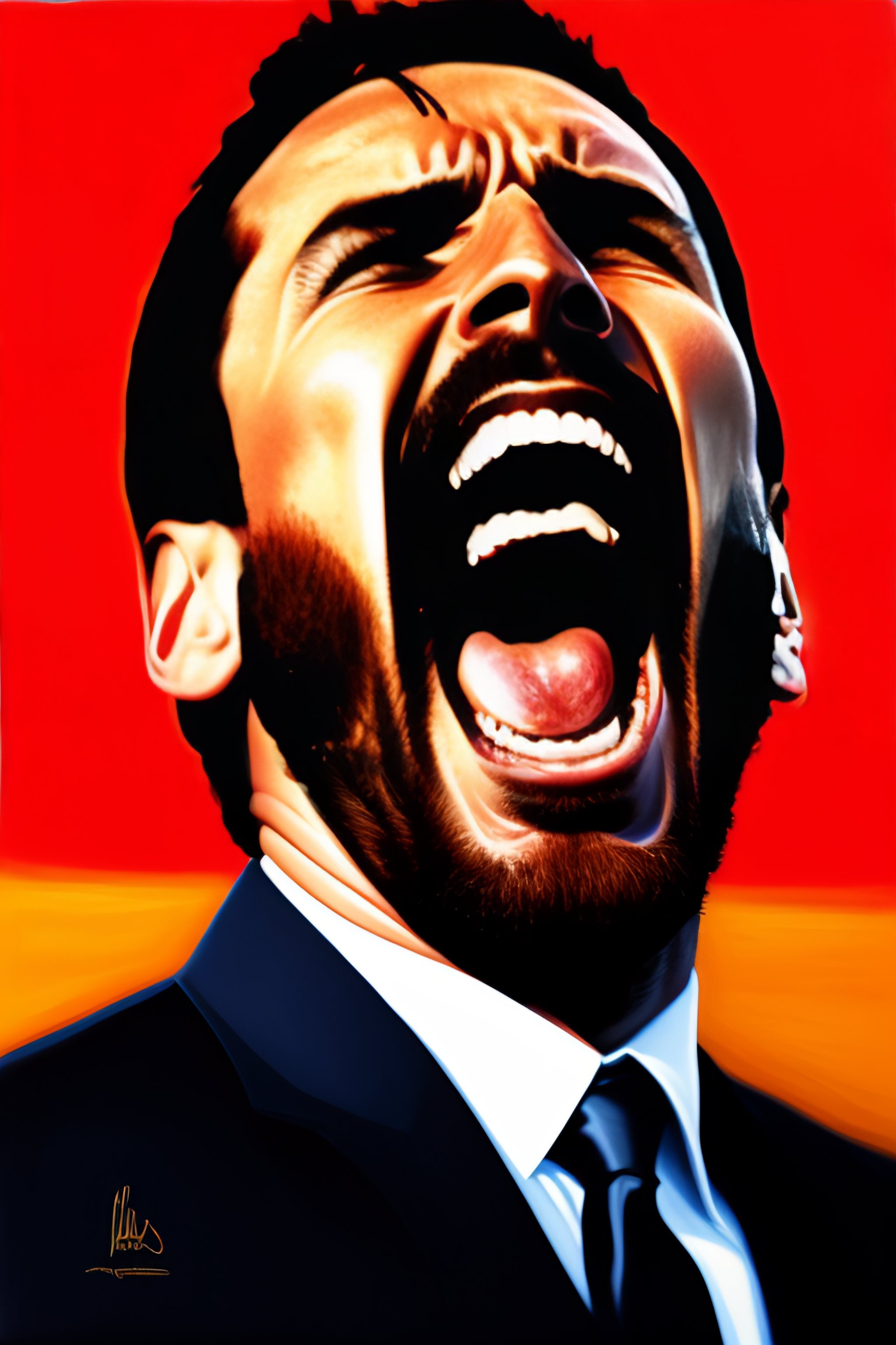 Lexica - A portrait of Lionel Messi screaming in the style of Edvard ...