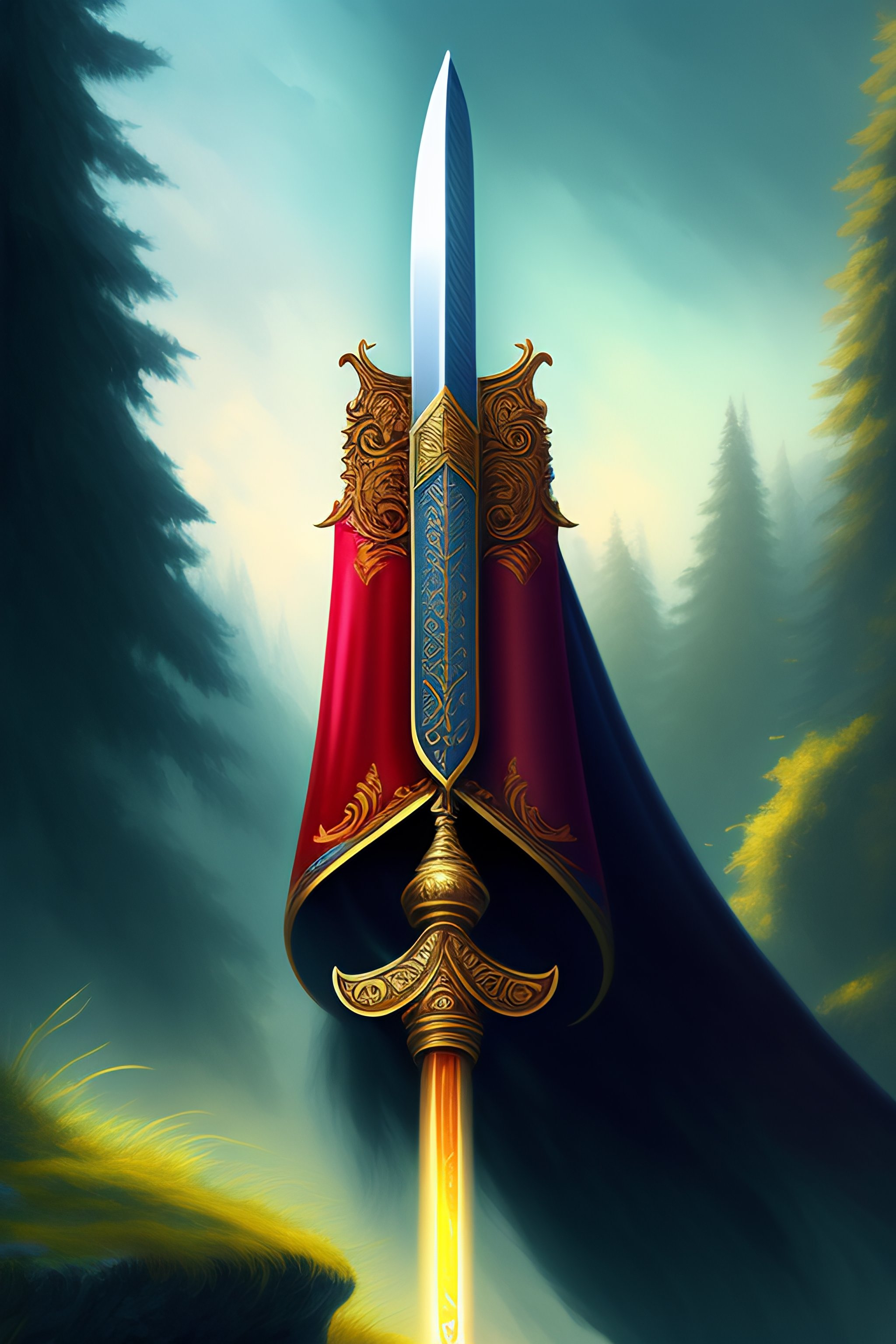 Lexica - A painting of wizard sword digital art, hd