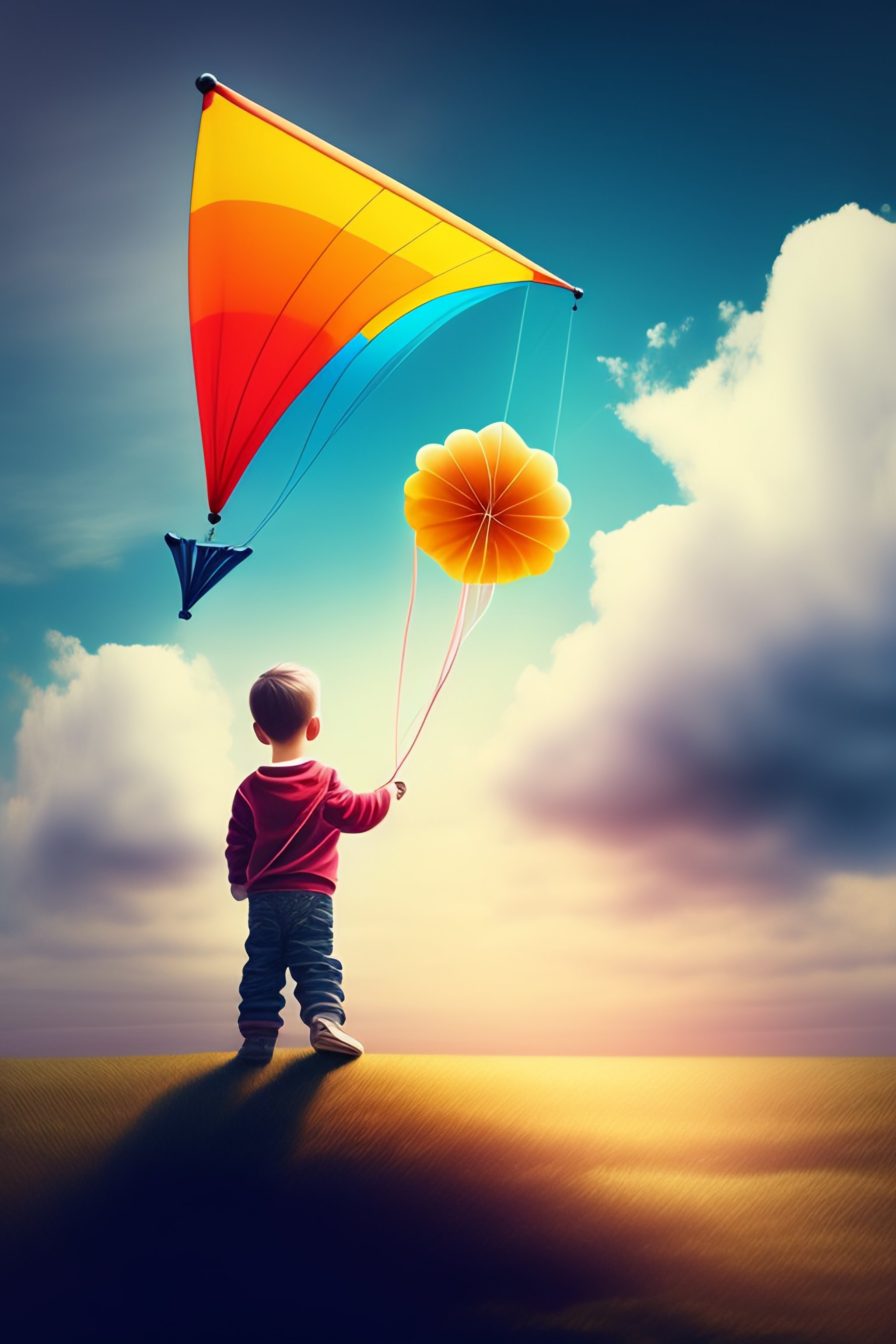 Lexica - Kid flying a kite