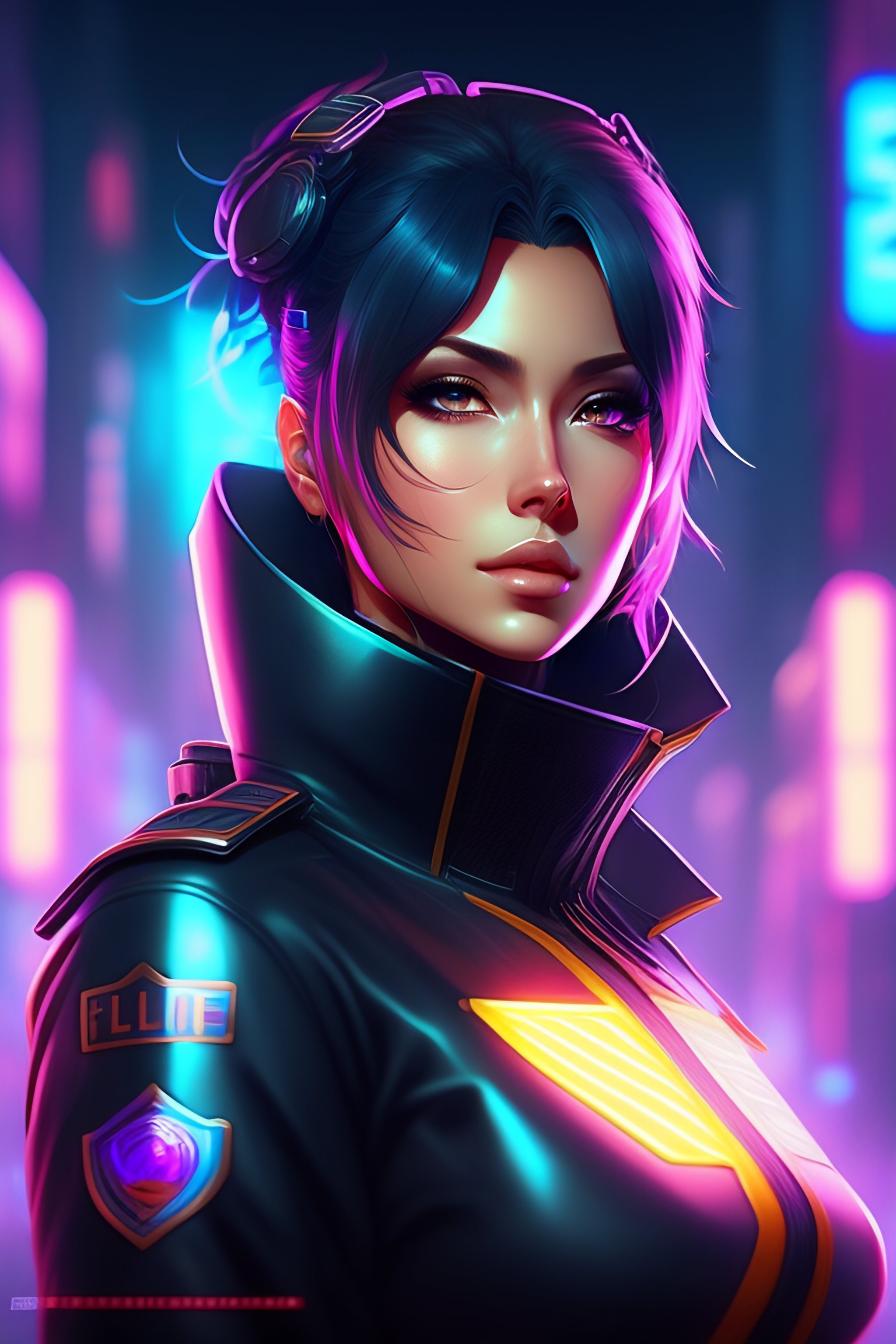 Lexica - Anime key visual of Radek Fetters police officer, neon ...