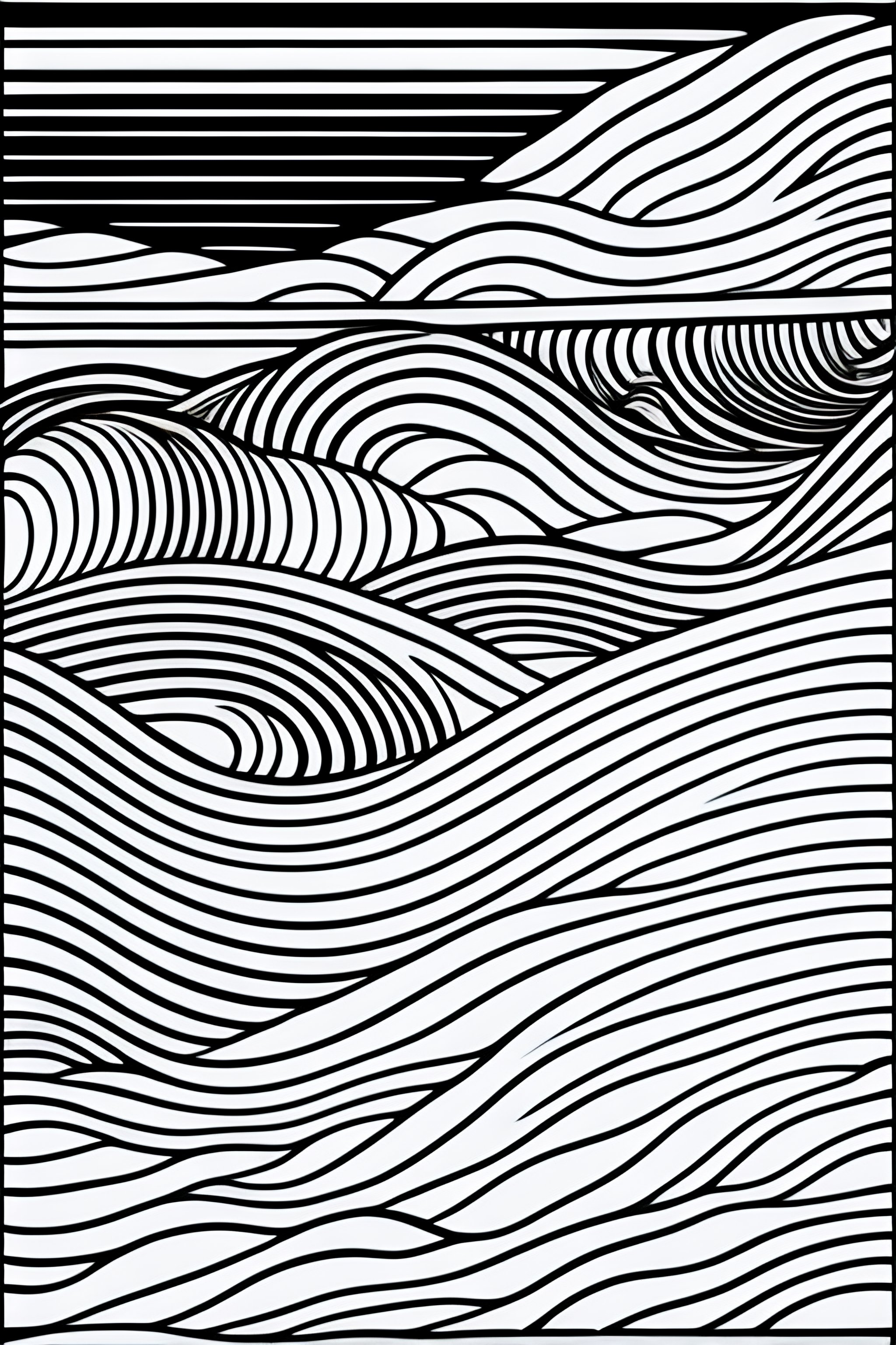 Lexica - Highly detailed vector image rectangle ocean fish monotone ...