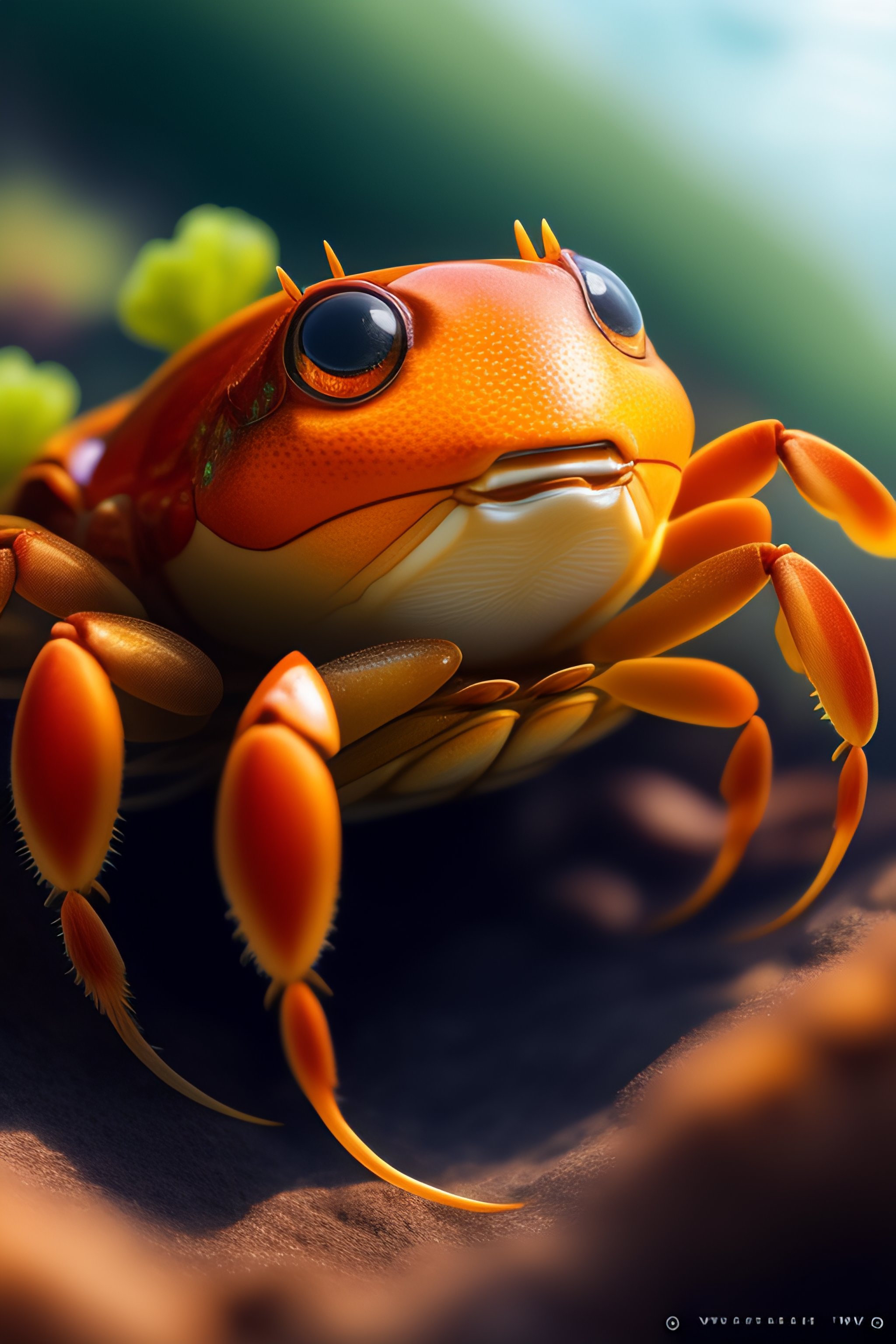 Lexica - An anime crab, with pokemon face, in the mangrove, quality ...