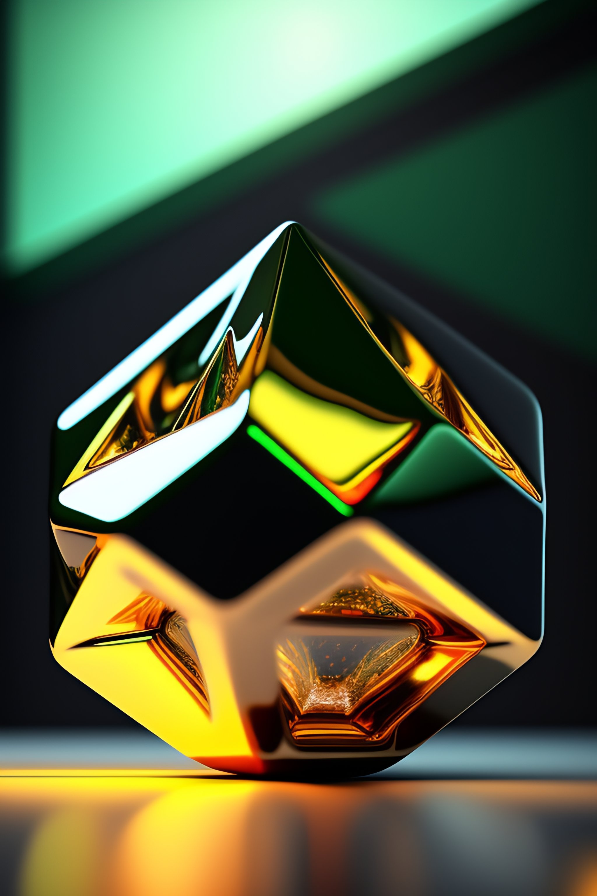 Lexica - A perfect photorealistic render of a metallic crystalline ...