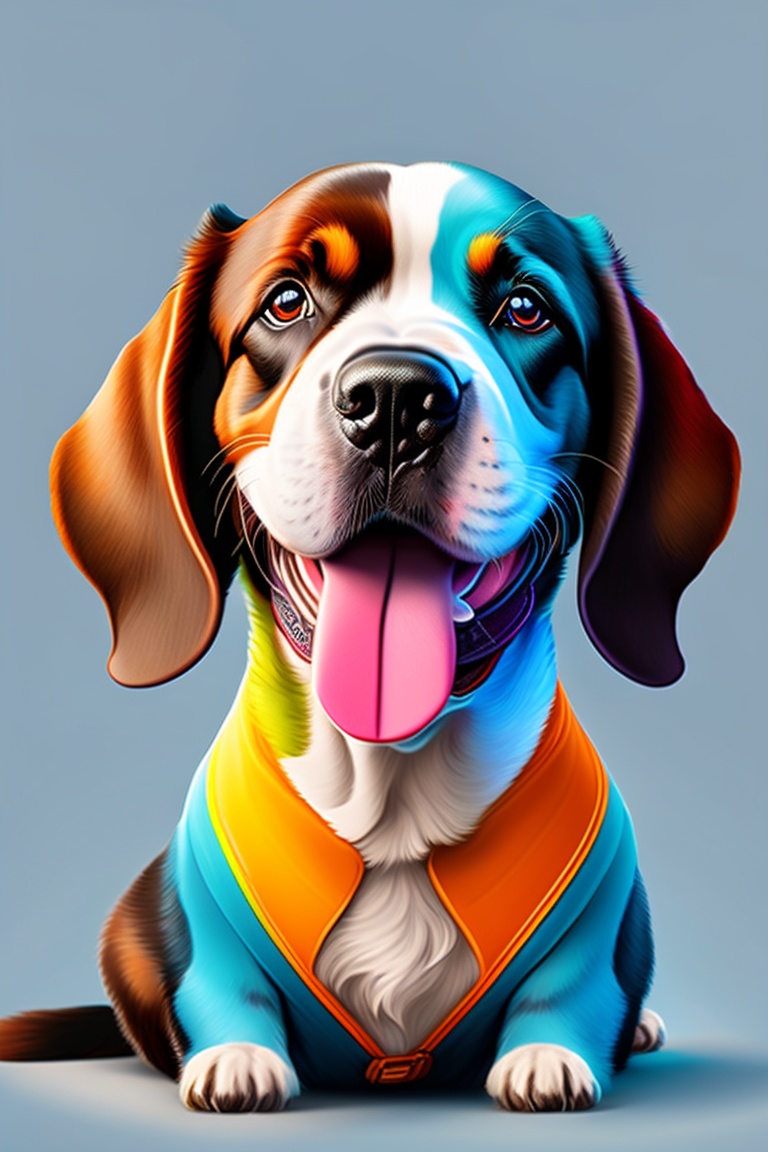 Lexica - A dog, comic style artwork, cute, vibrant, highly detailed