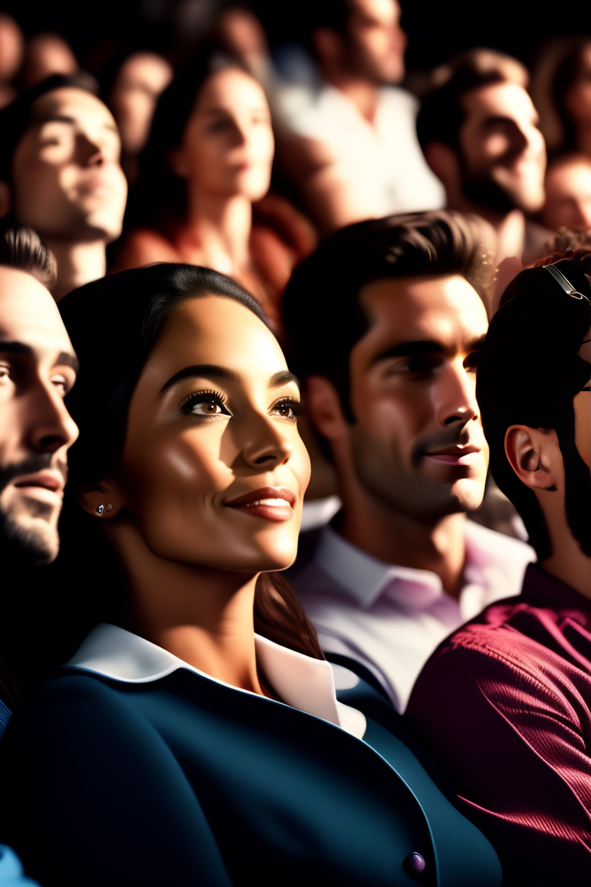 Lexica - A close-up shot of a group of people in the theater watching ...