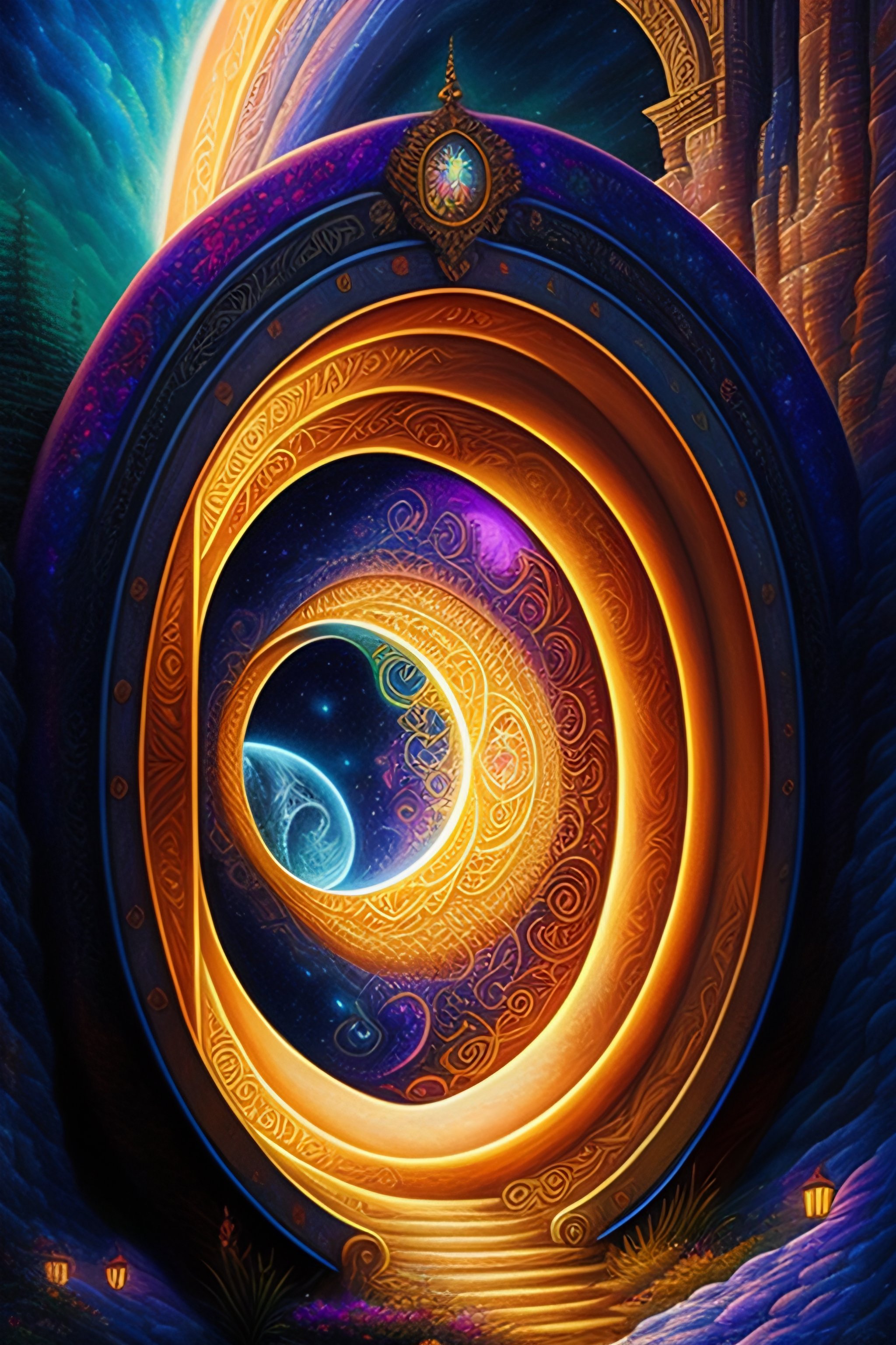 Lexica - Keyhole, ultima moongate, wonderland portal, mixed media ...