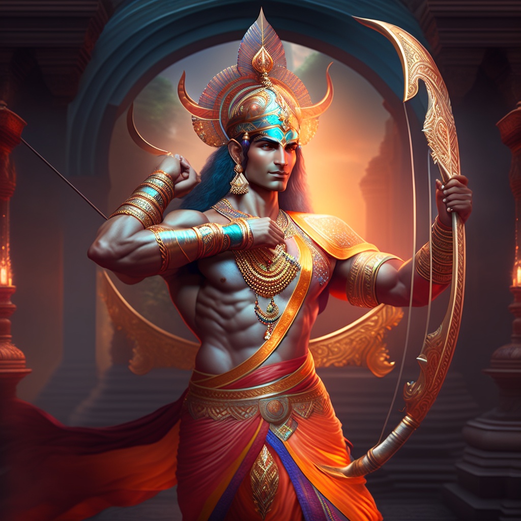 Lexica - Hindu god Rama wearing traditional cloths, holding bow and ...