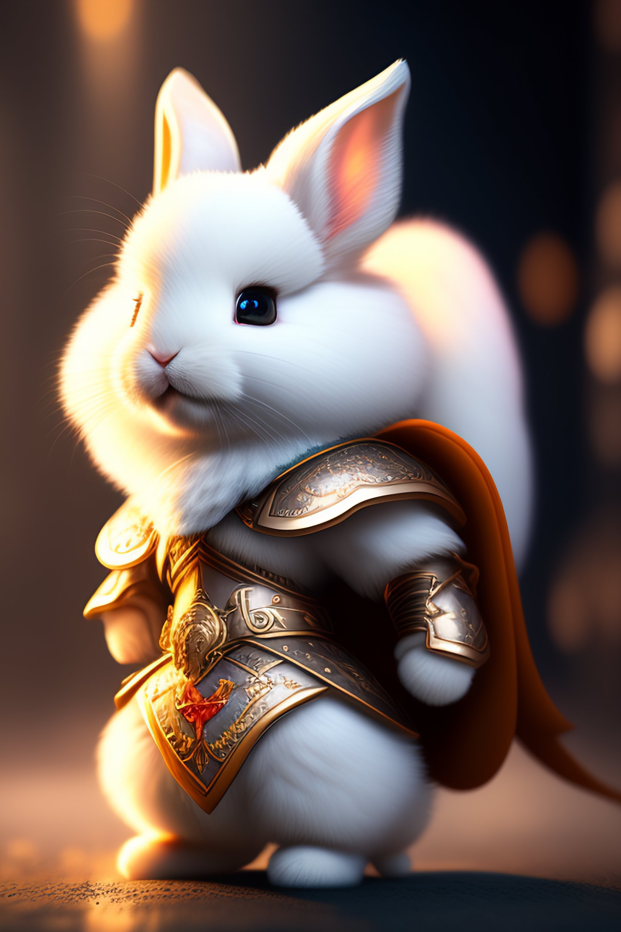 Lexica - Dynamic photography of a cute fluffy white female rabbit as a ...