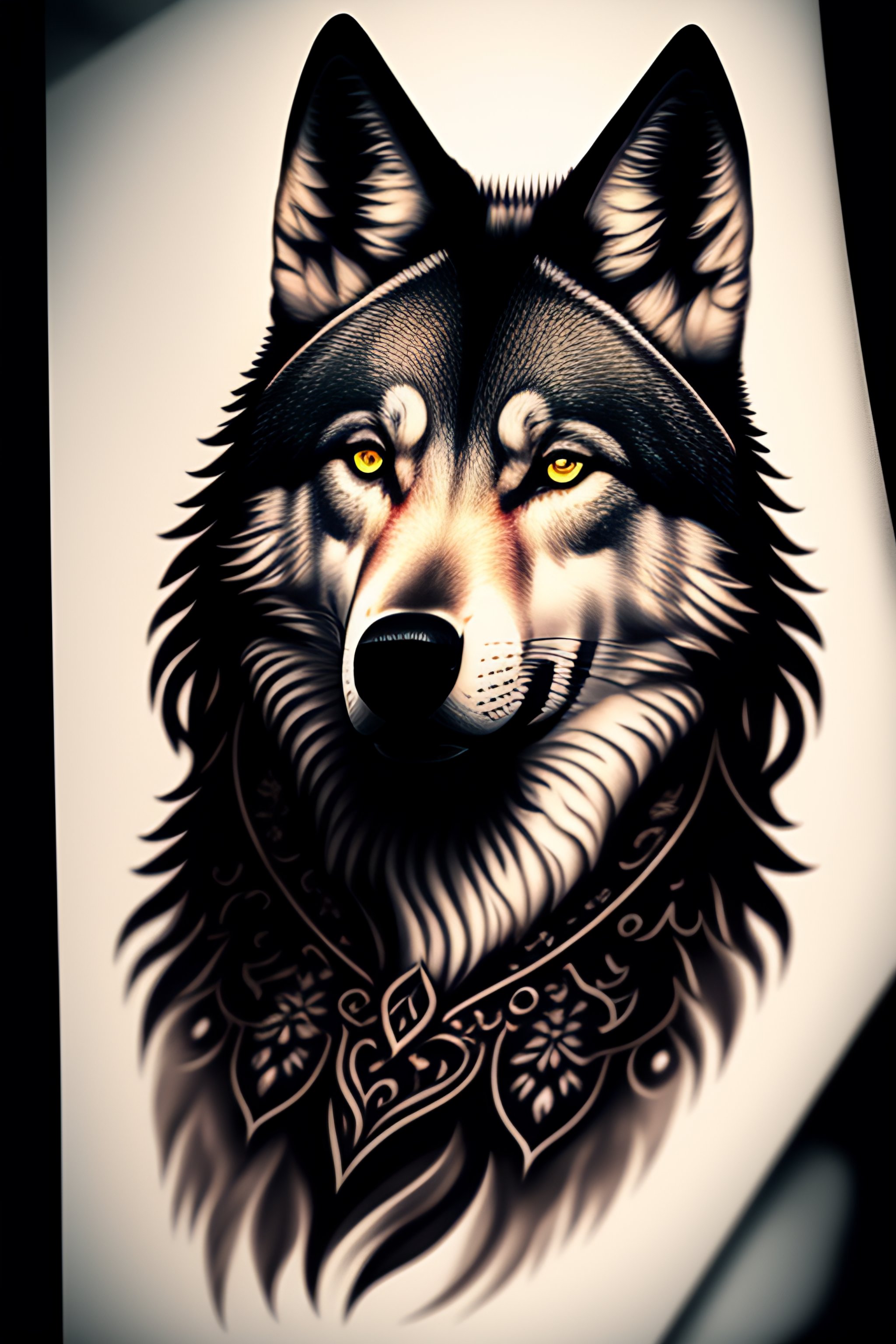 Werewolf Face Stencil