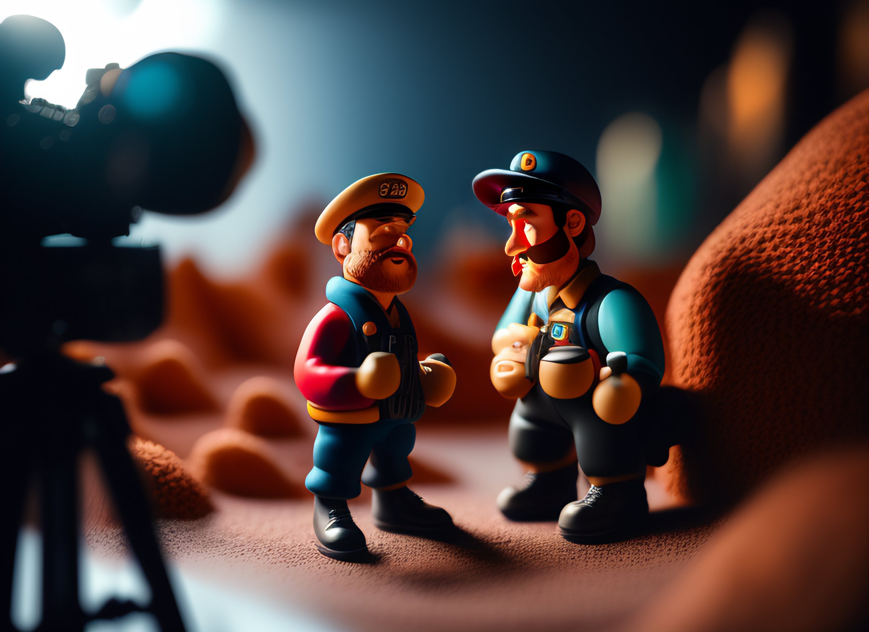 Lexica - Behind the scenes on the set of a claymation movie, wide angle ...