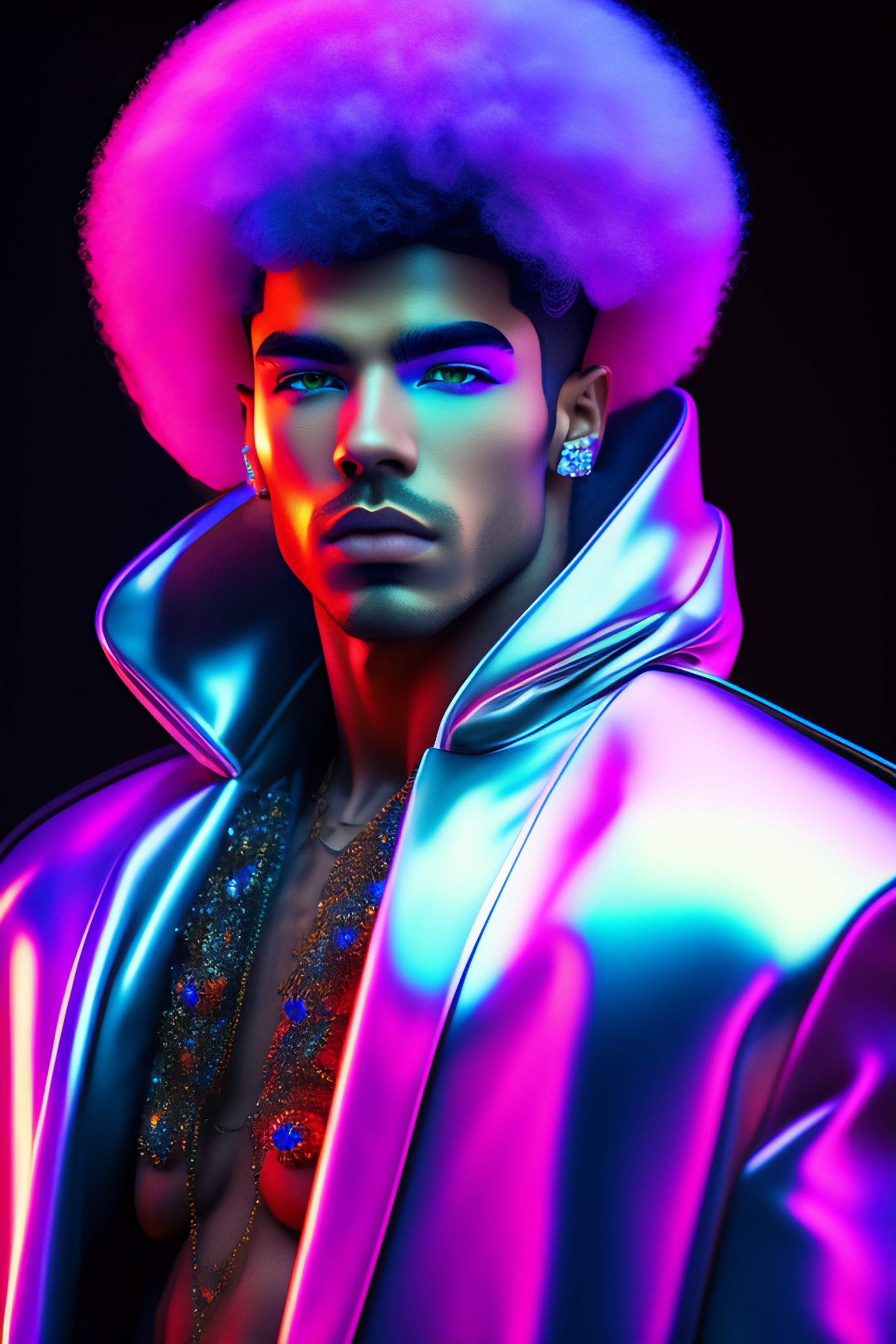 Lexica - Full-body rococo and cyberpunk delicate neon crystalline ...