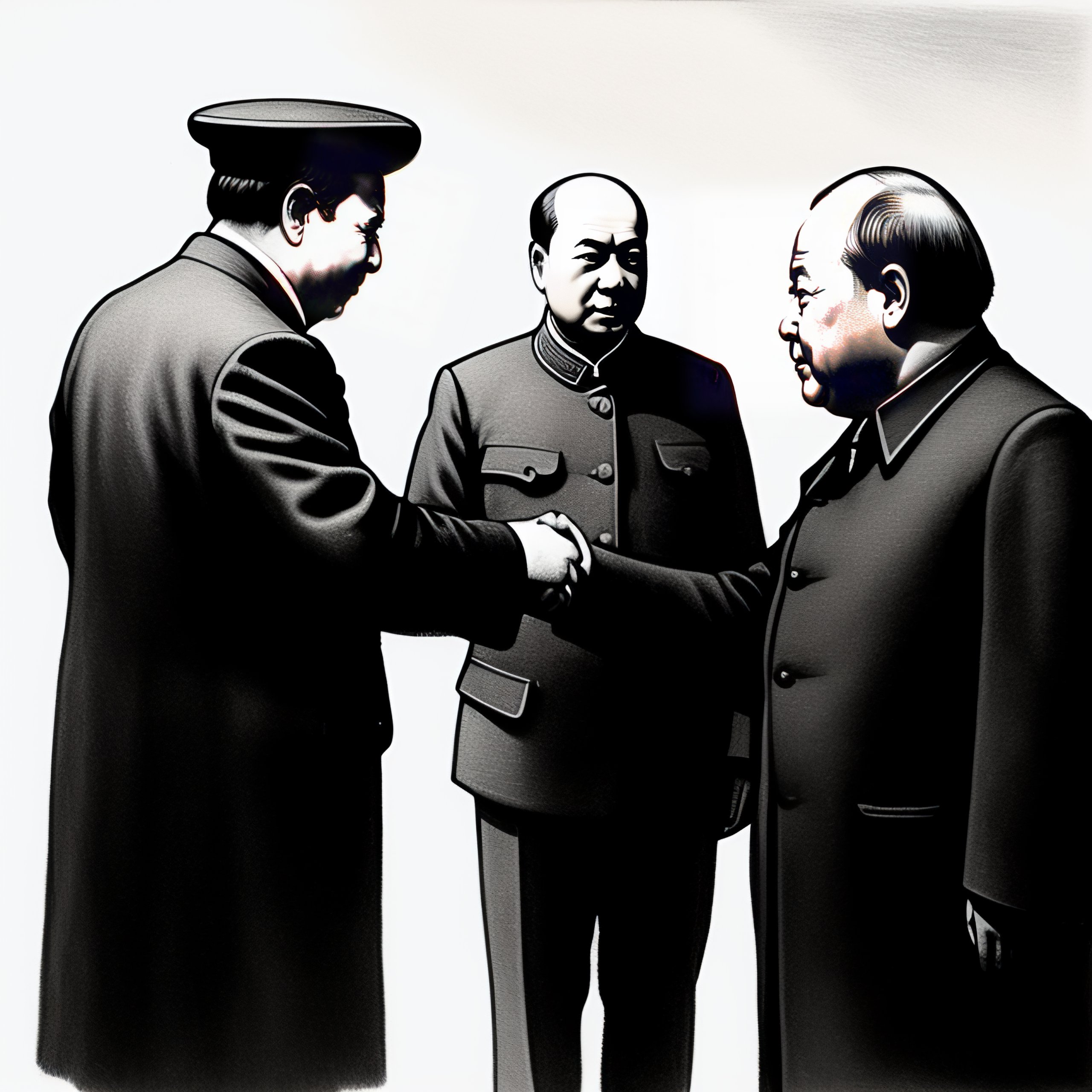 Lexica - Drawing of Mao shaking hands with Lenin.