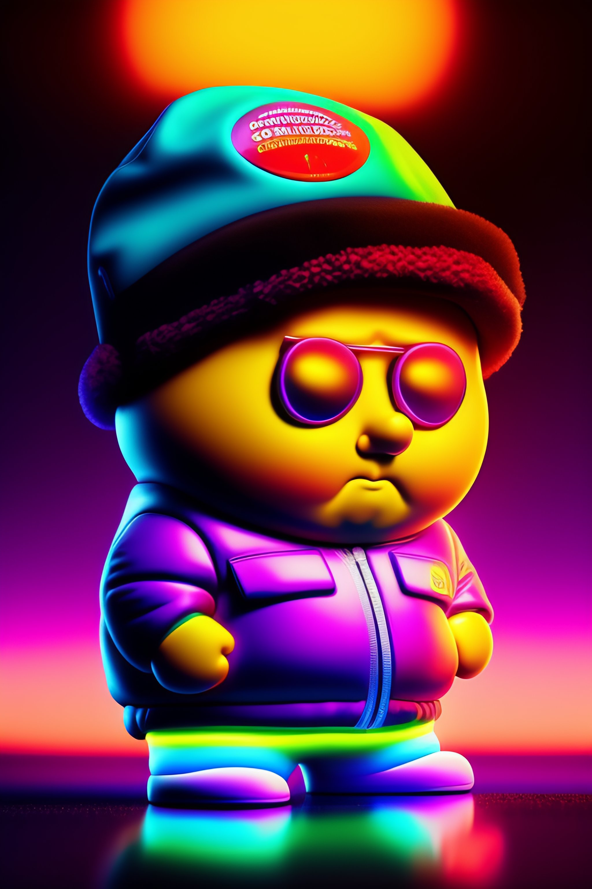 Lexica - Retrowave cartman from south park, neon lights