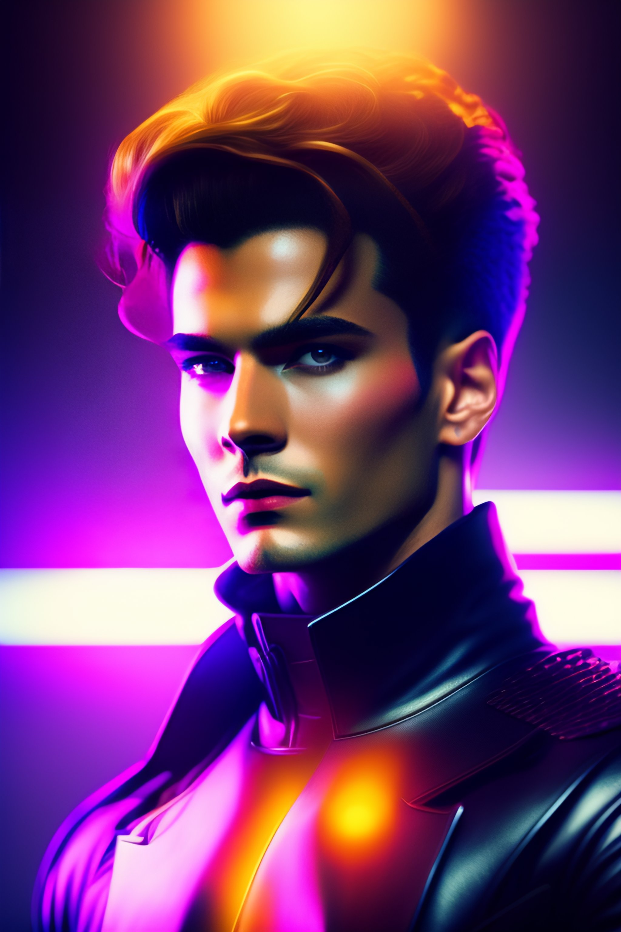 Lexica - An young man angel,matrix movie style ,synth wave