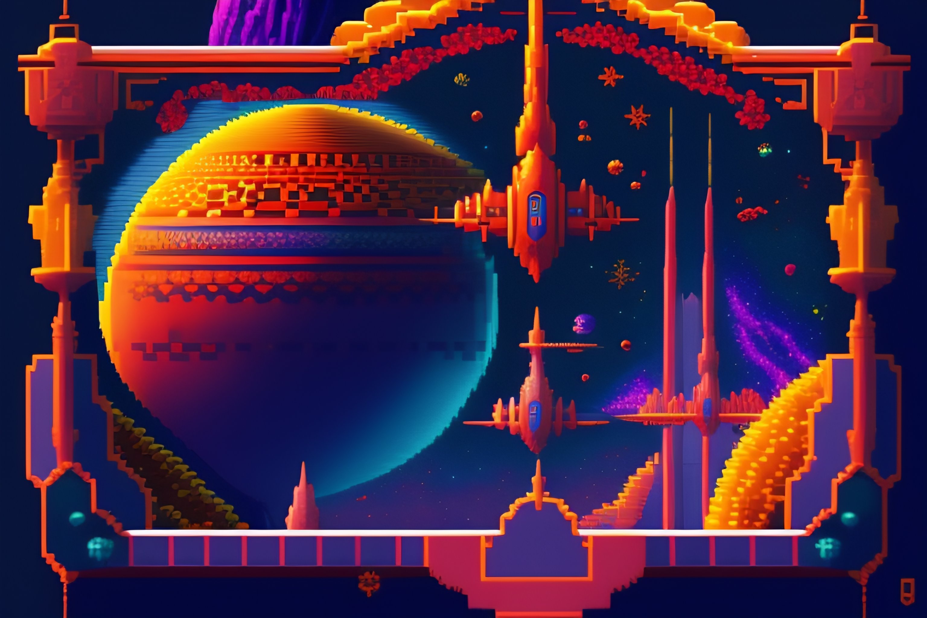 Lexica - 8-bit galaga by casey weldon, olga kvasha, miho hirano ...