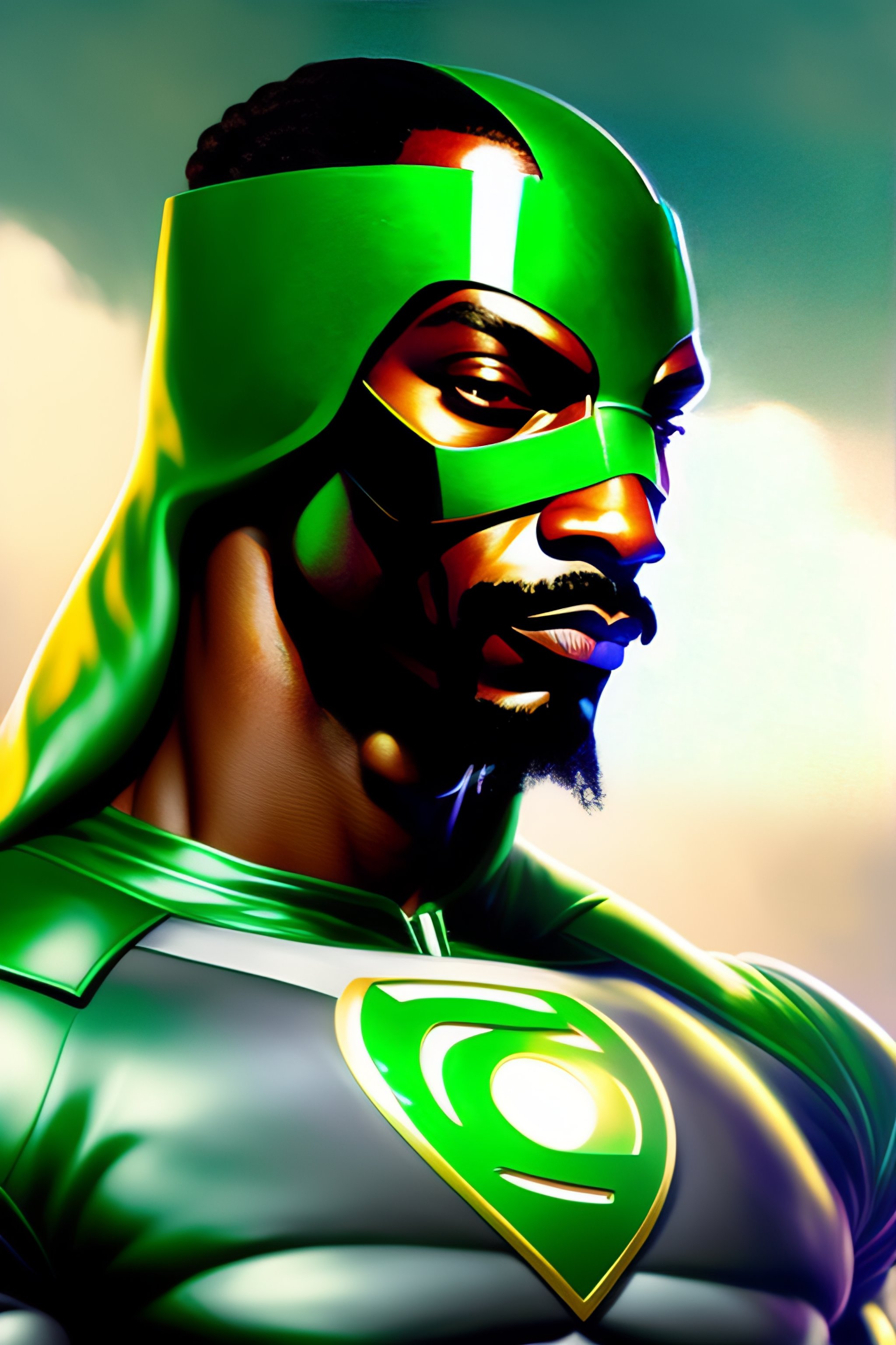 Lexica - Portrait of rap artist snoop dogg dressed as superhero green ...