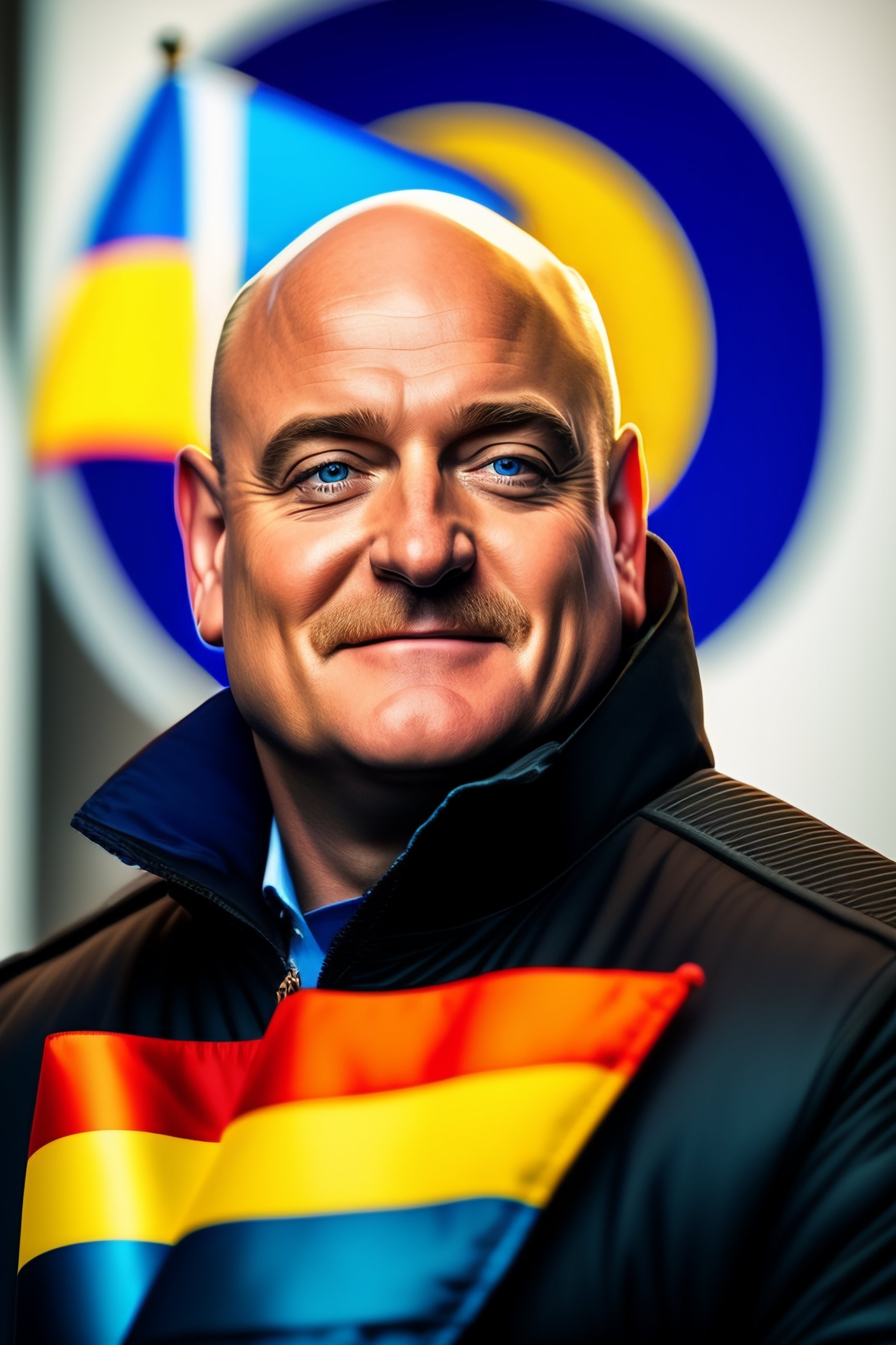 Lexica - Scott Kelly holding ukrainian flag, portrait, photo ...