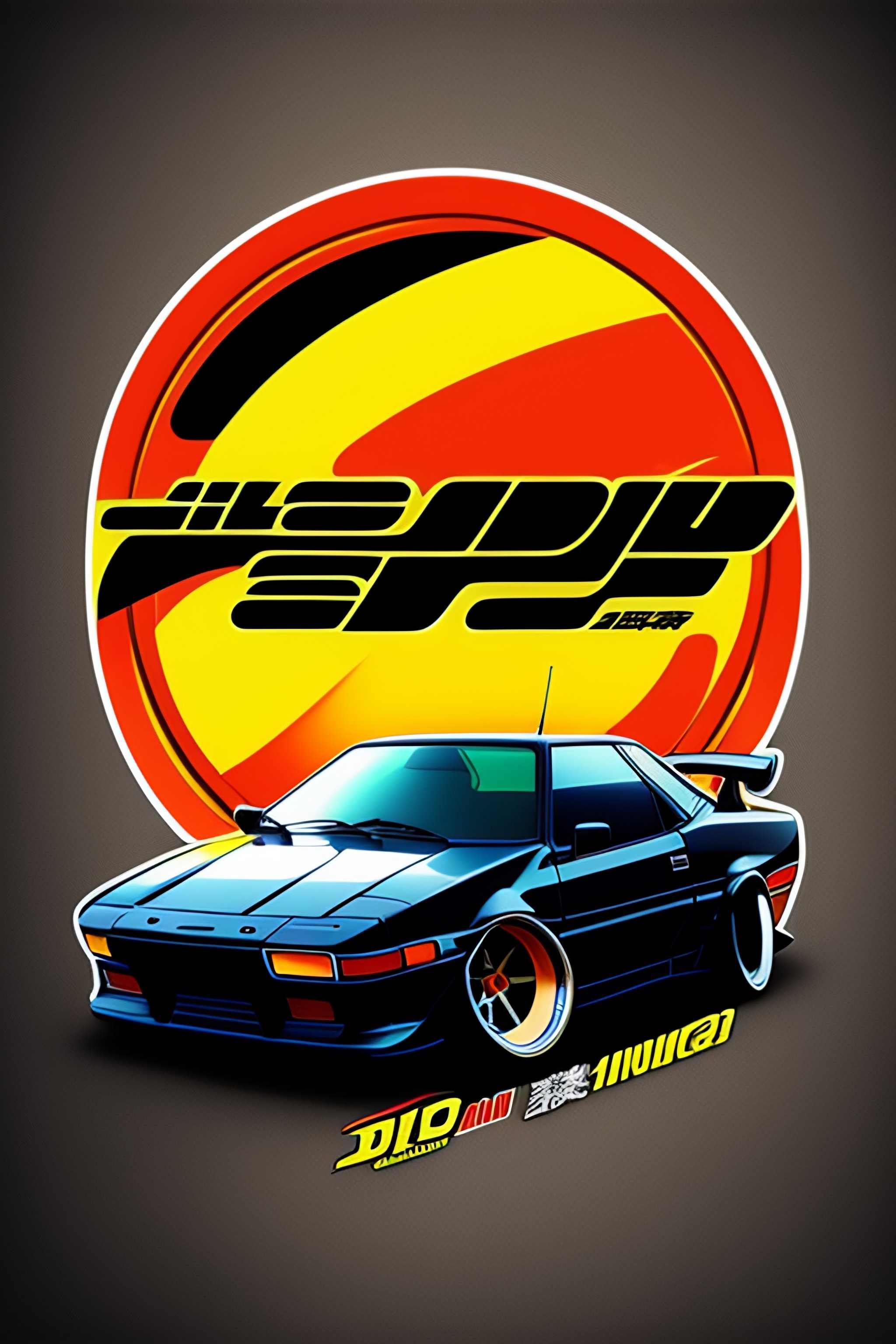 Lexica - Cartoon JDM car , sticker, initial d anime style, solid ...