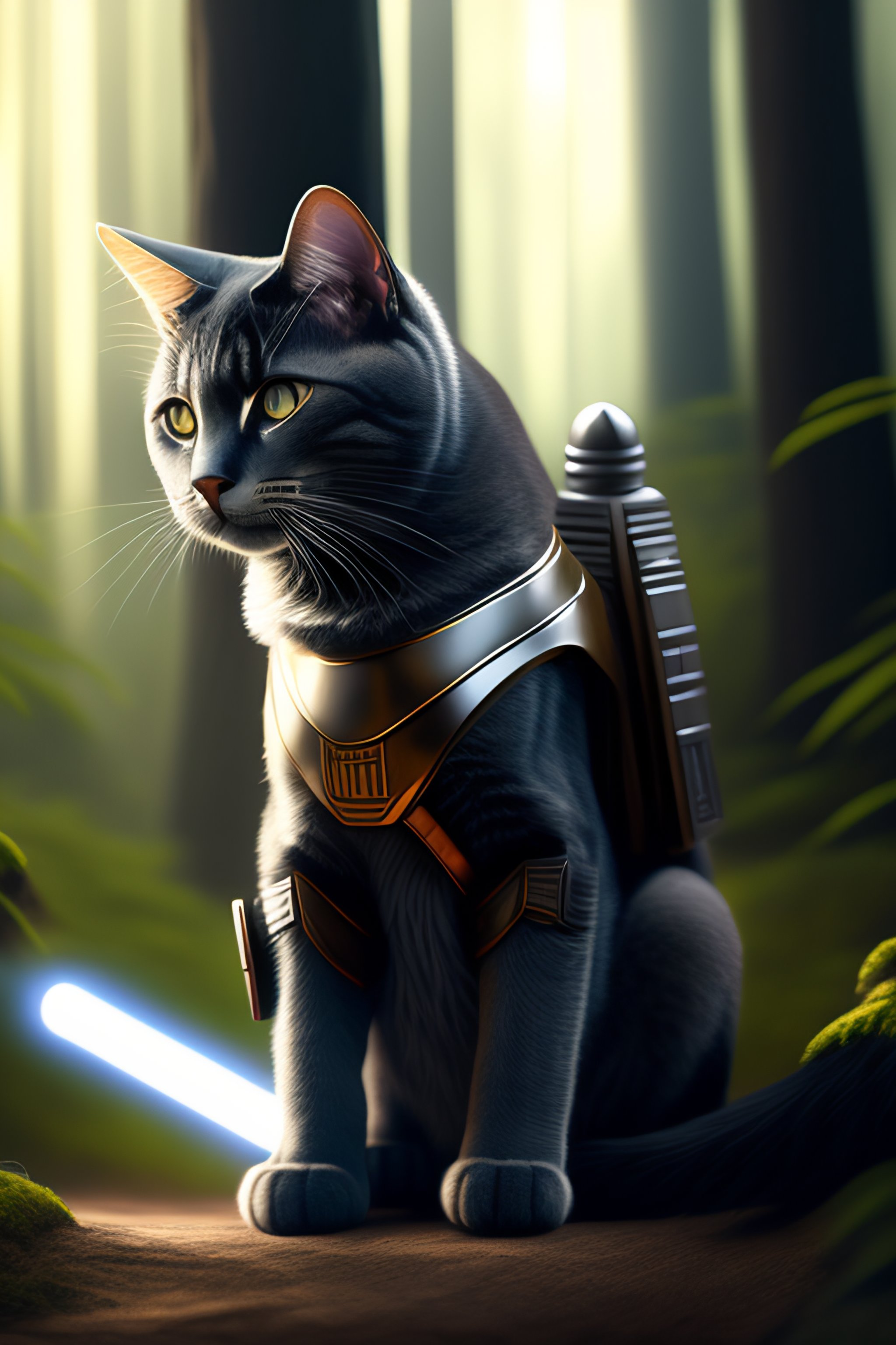 Lexica - Star Wars scene artificial intelligence a havana grey cat ...