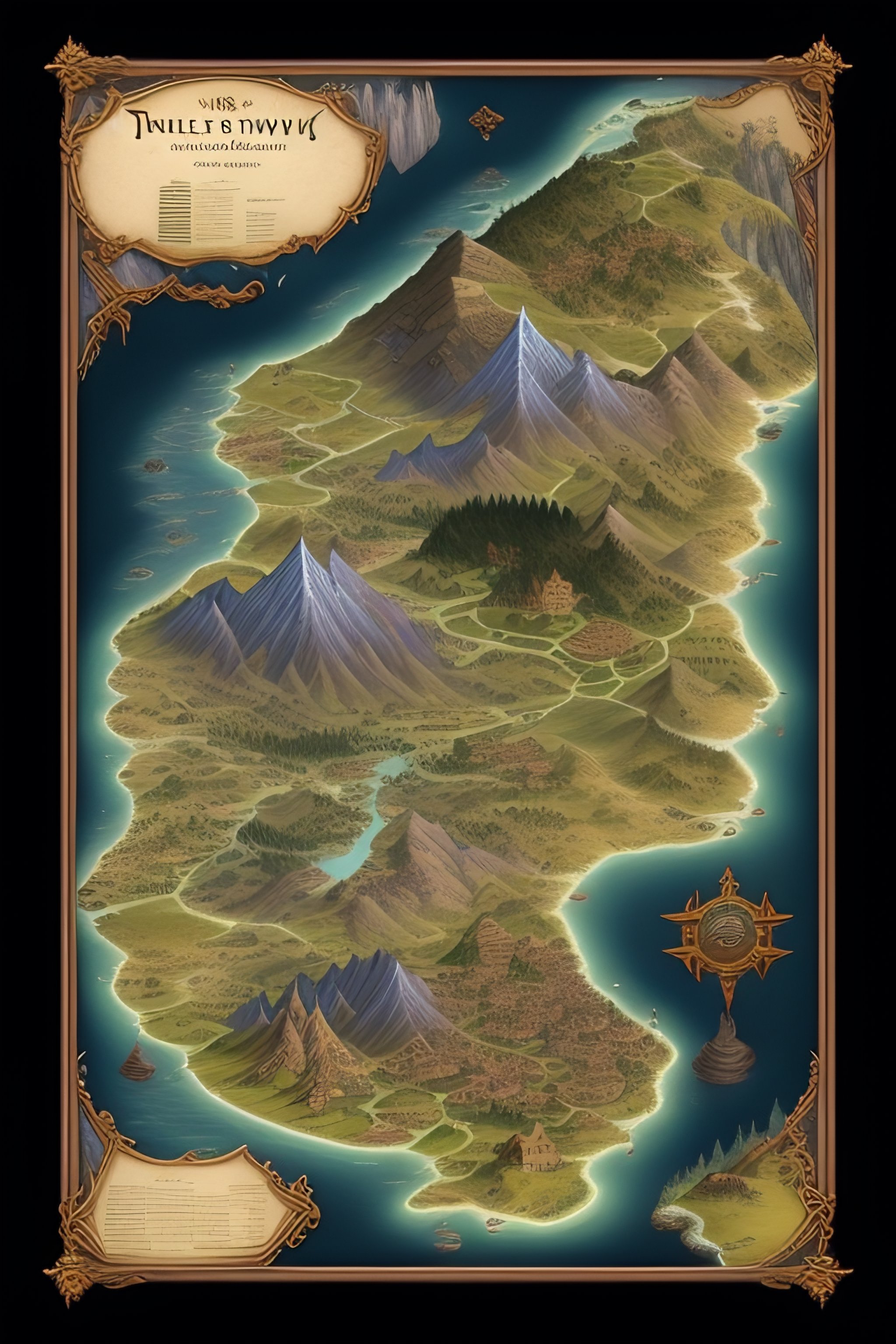 Lexica - An illustrated fantasy country map, tabletop game, detailed ...
