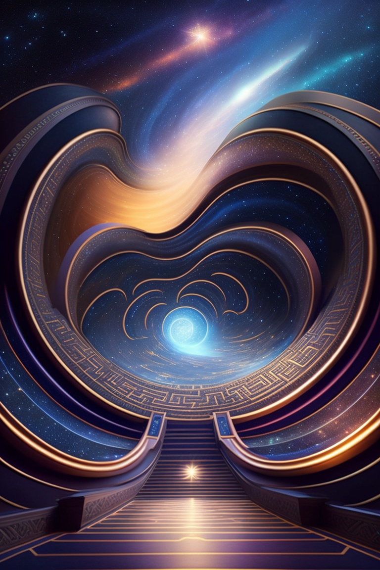 Lexica - Against a backdrop of a vast cosmic sky filled with twinkling ...