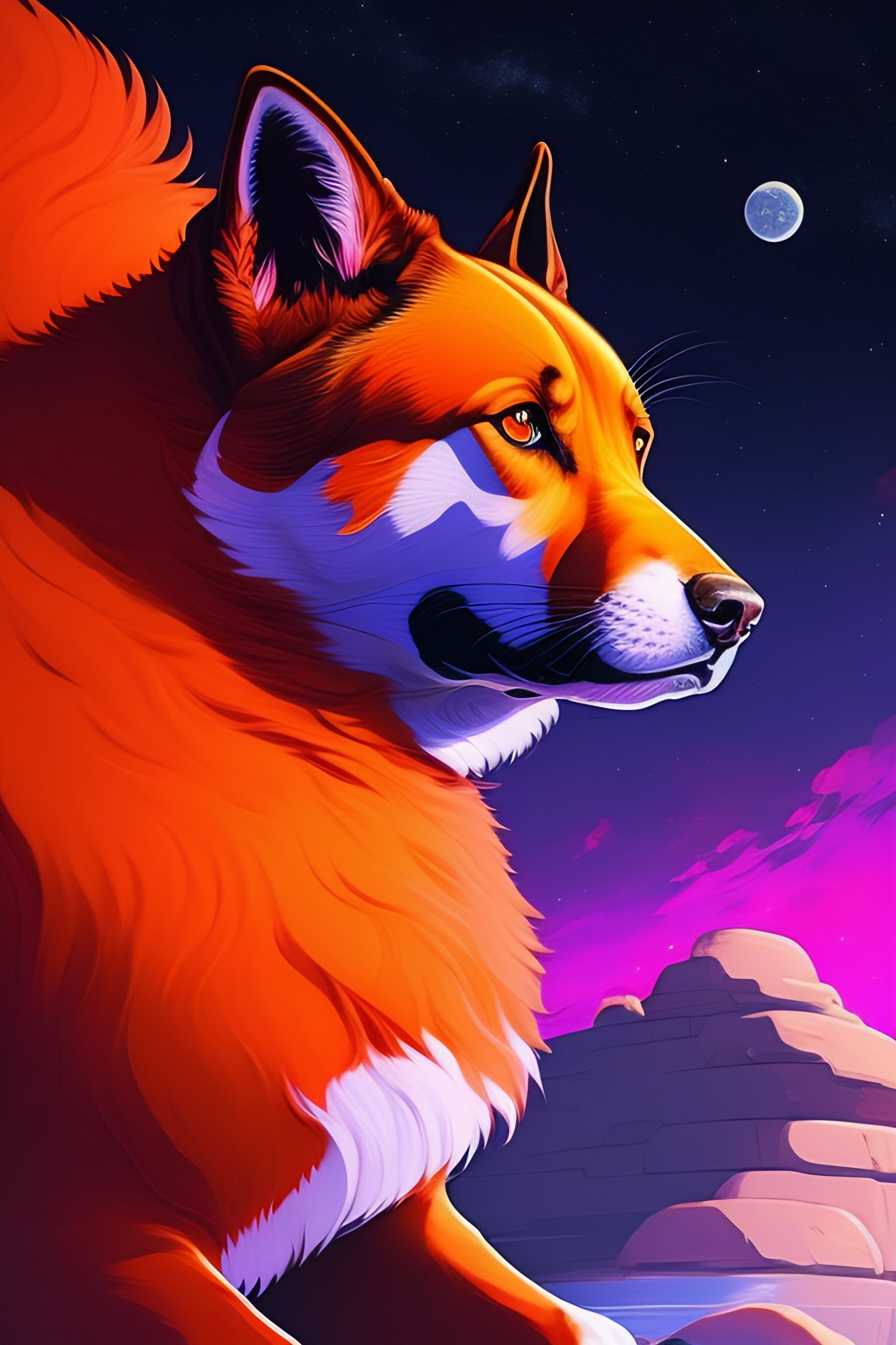 Lexica - Photo of a huge savage dog monster in the space, style of ...