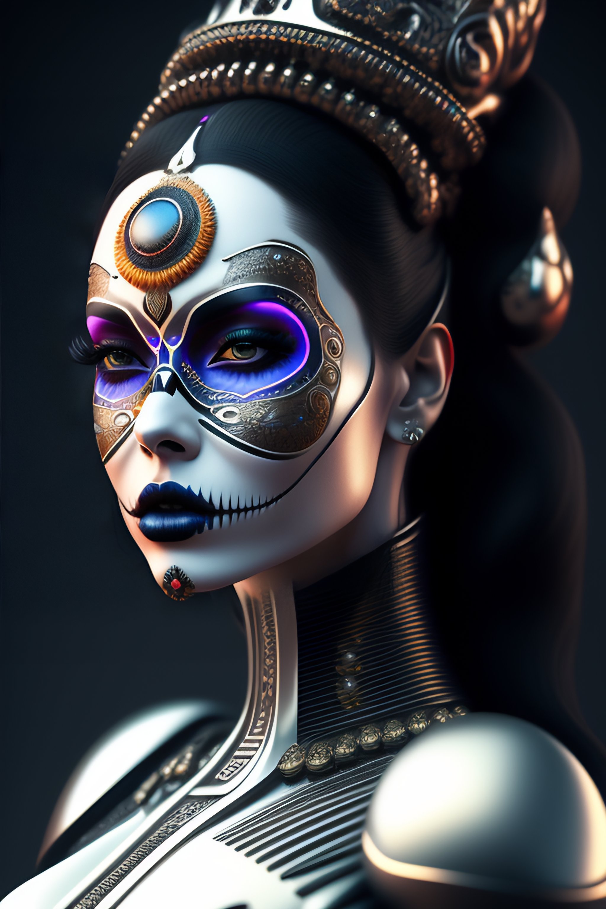 Lexica - Ultra detailed side portrait of female android, beautiful ...