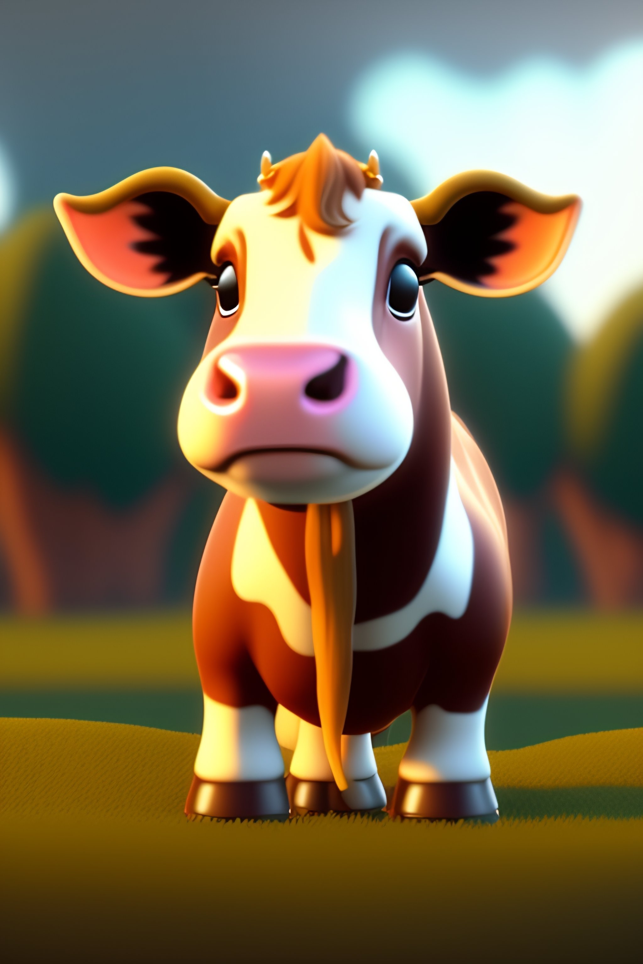 Lexica - Happy cute cow cartoon character in old Disney style in 2d ...