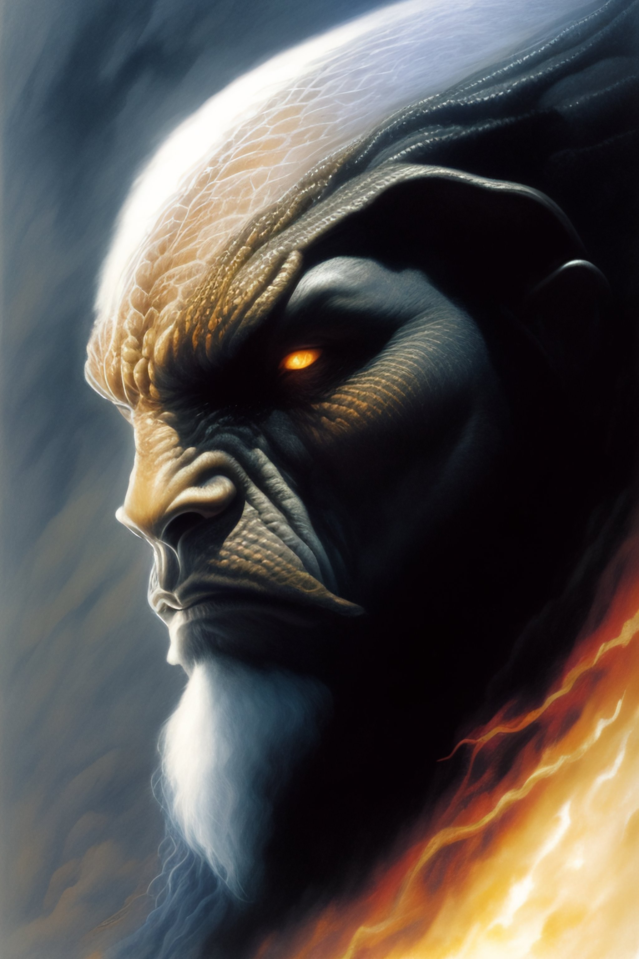 Lexica - Portrait of a Balrog, from Lord of the Rings, drawn by Alan Lee