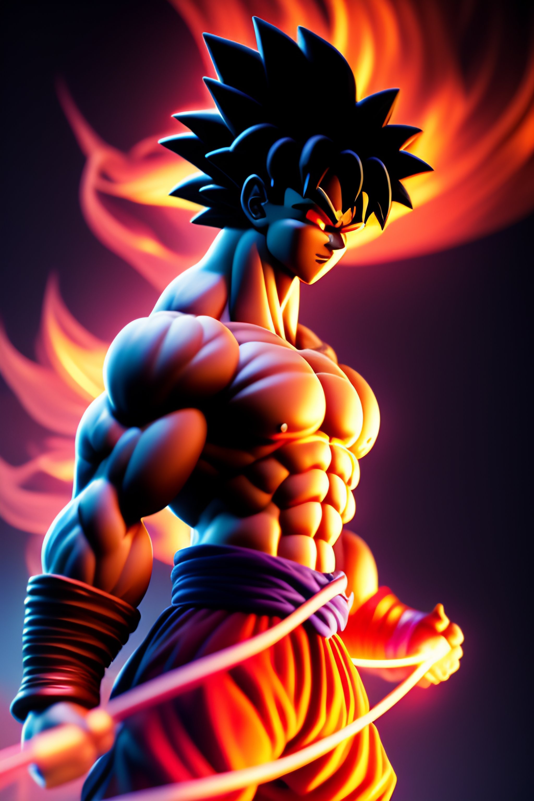 Lexica - Complete body of Goku, playing an Italian violin while ...