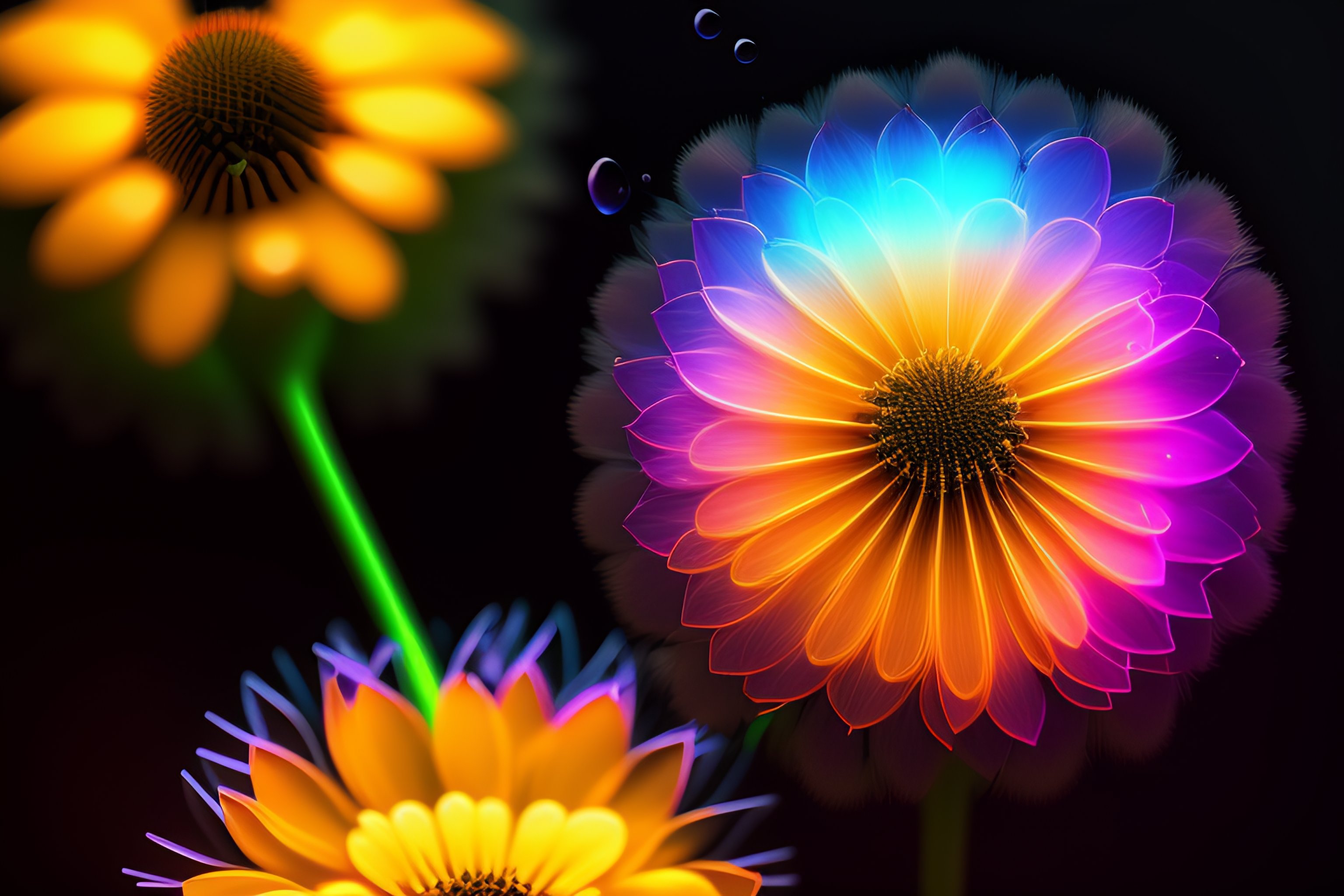 Lexica - Dark minimalist background with flowers dandelion splash ...