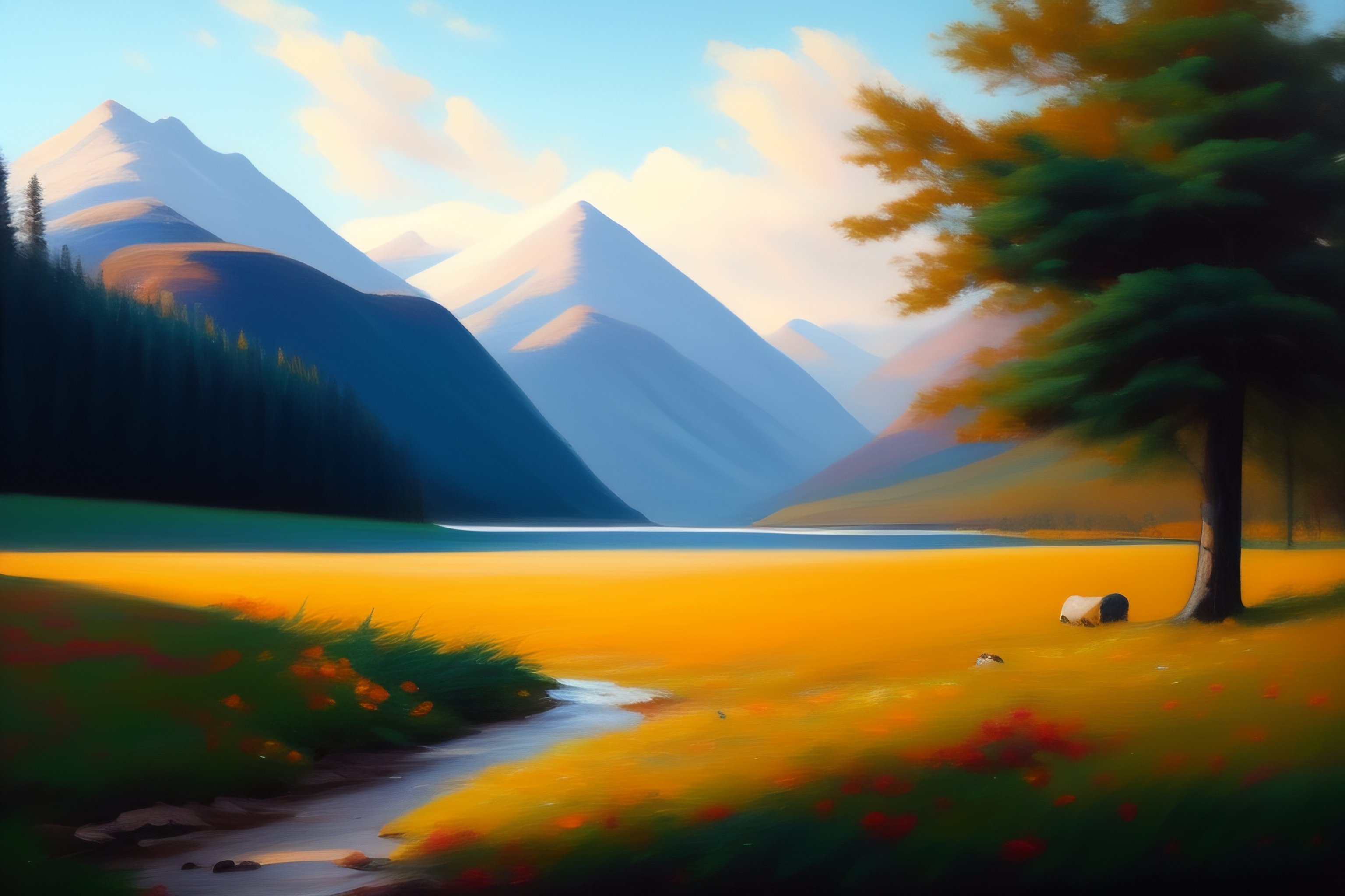 Lexica - Landscape, oil painting, realistic