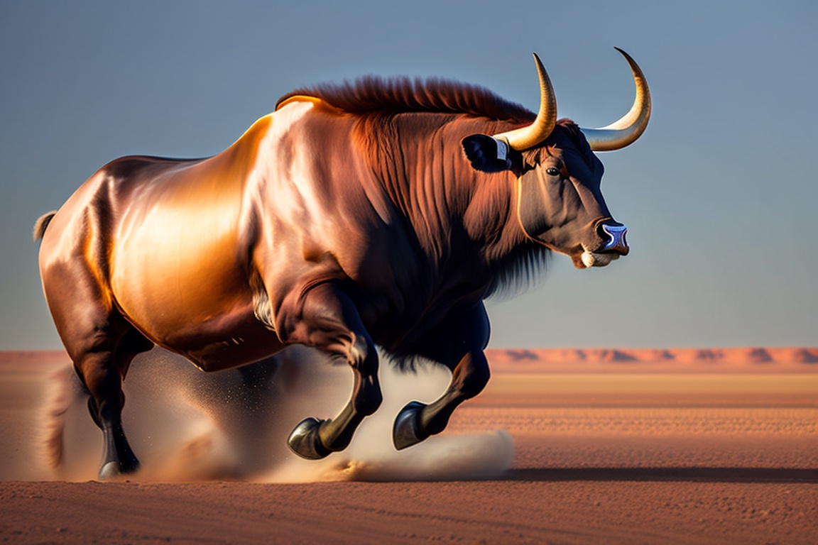 Lexica - Cut to a close-up of a massive, muscular bull with a sleek ...