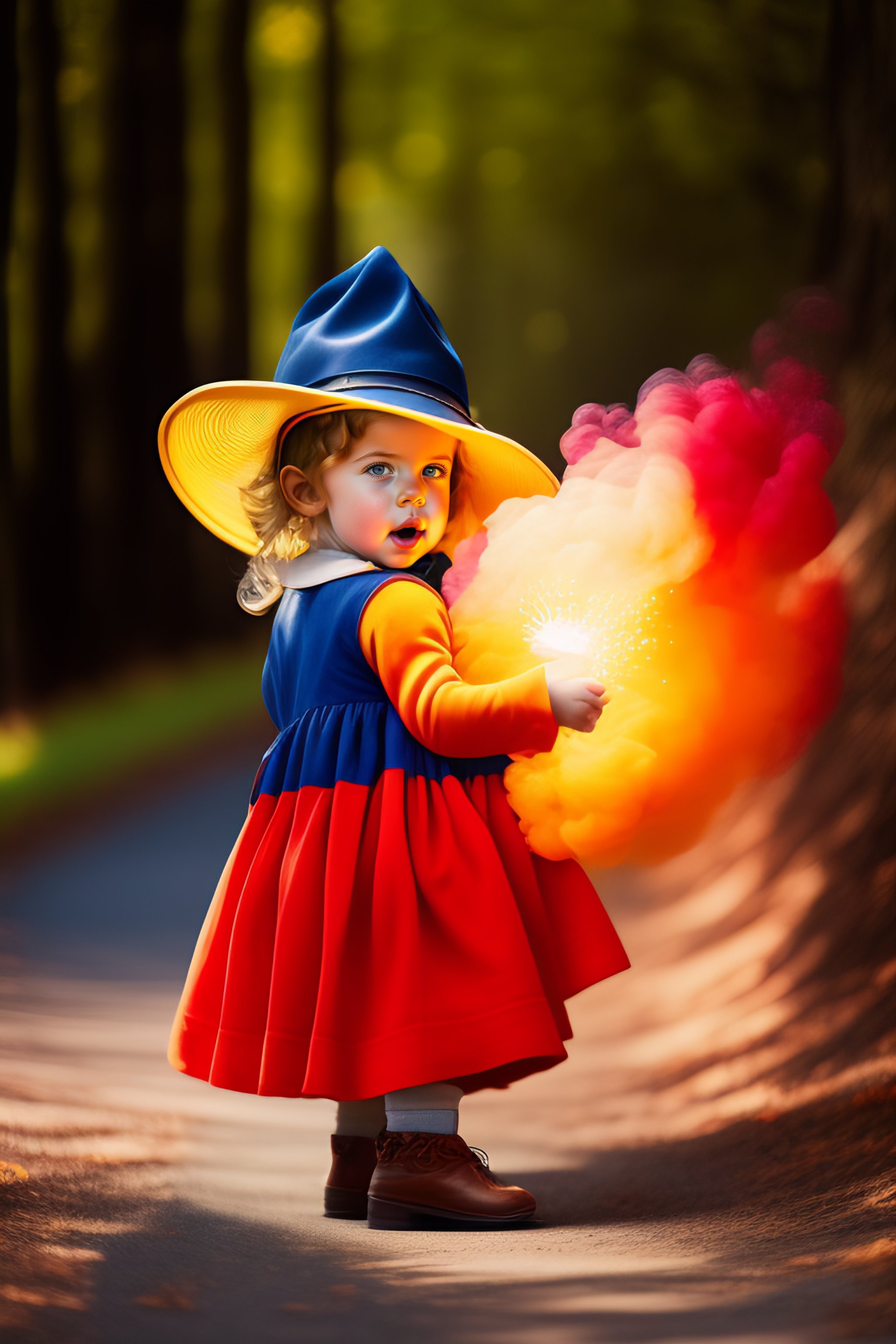 Lexica - Little witch explosion of primary color
