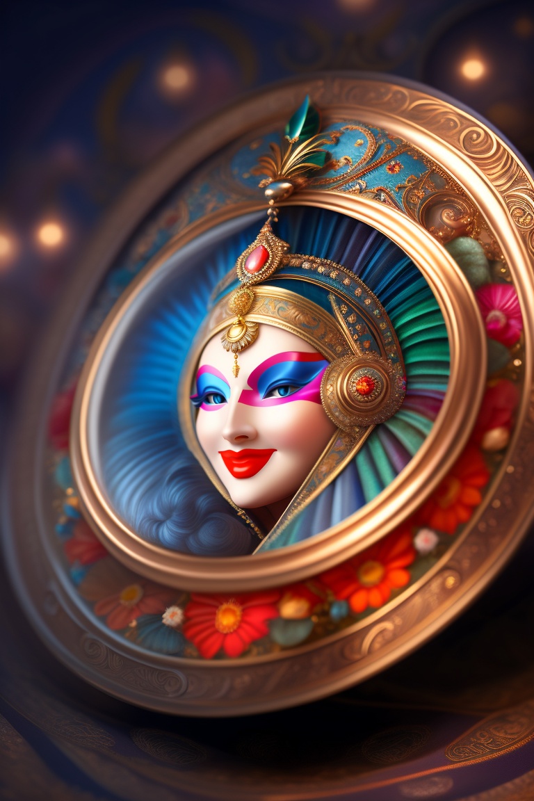 Lexica - A beautiful smiling open eye mask from venice carnival ...