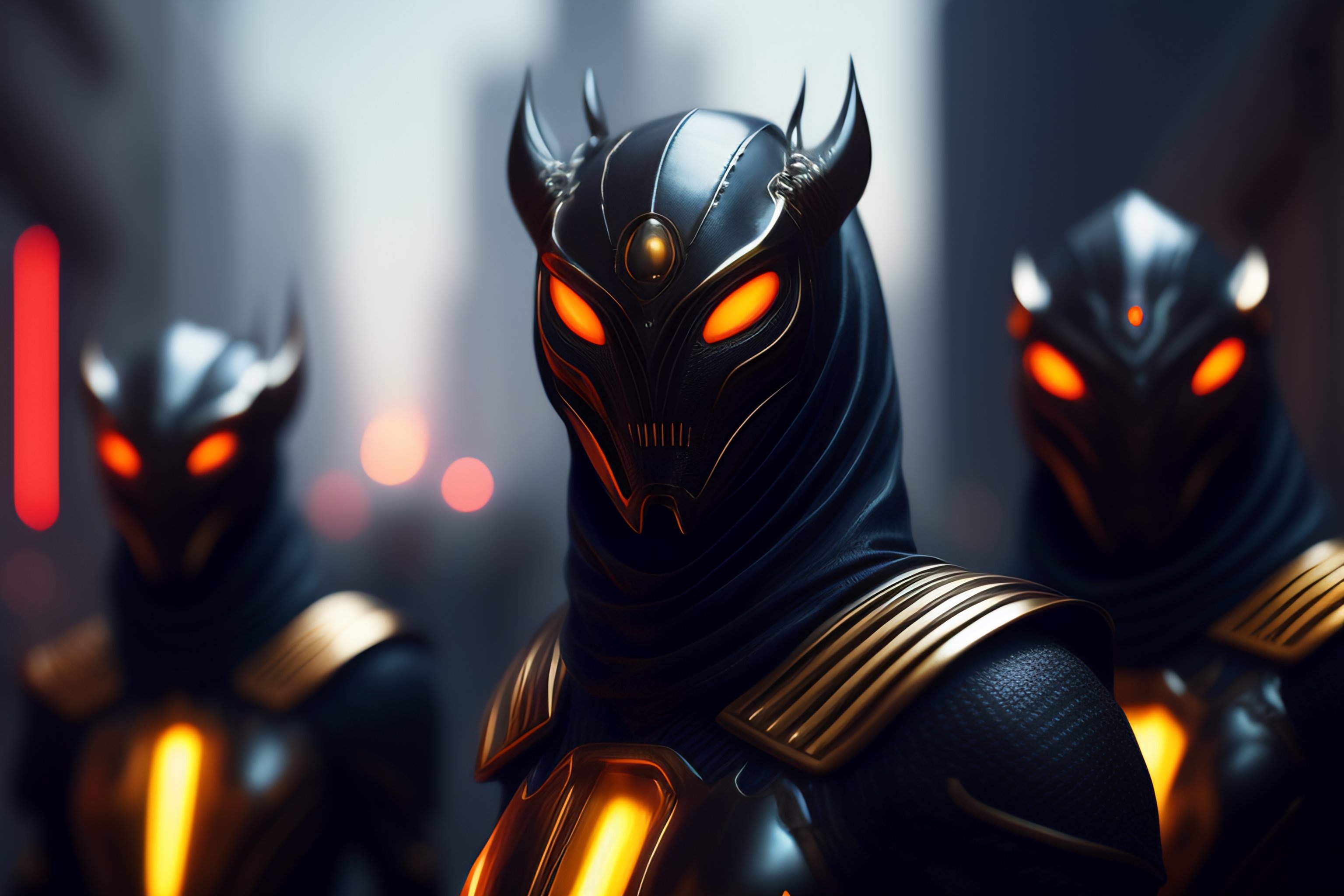 Lexica - Many different creepy android scary faces alien race ...