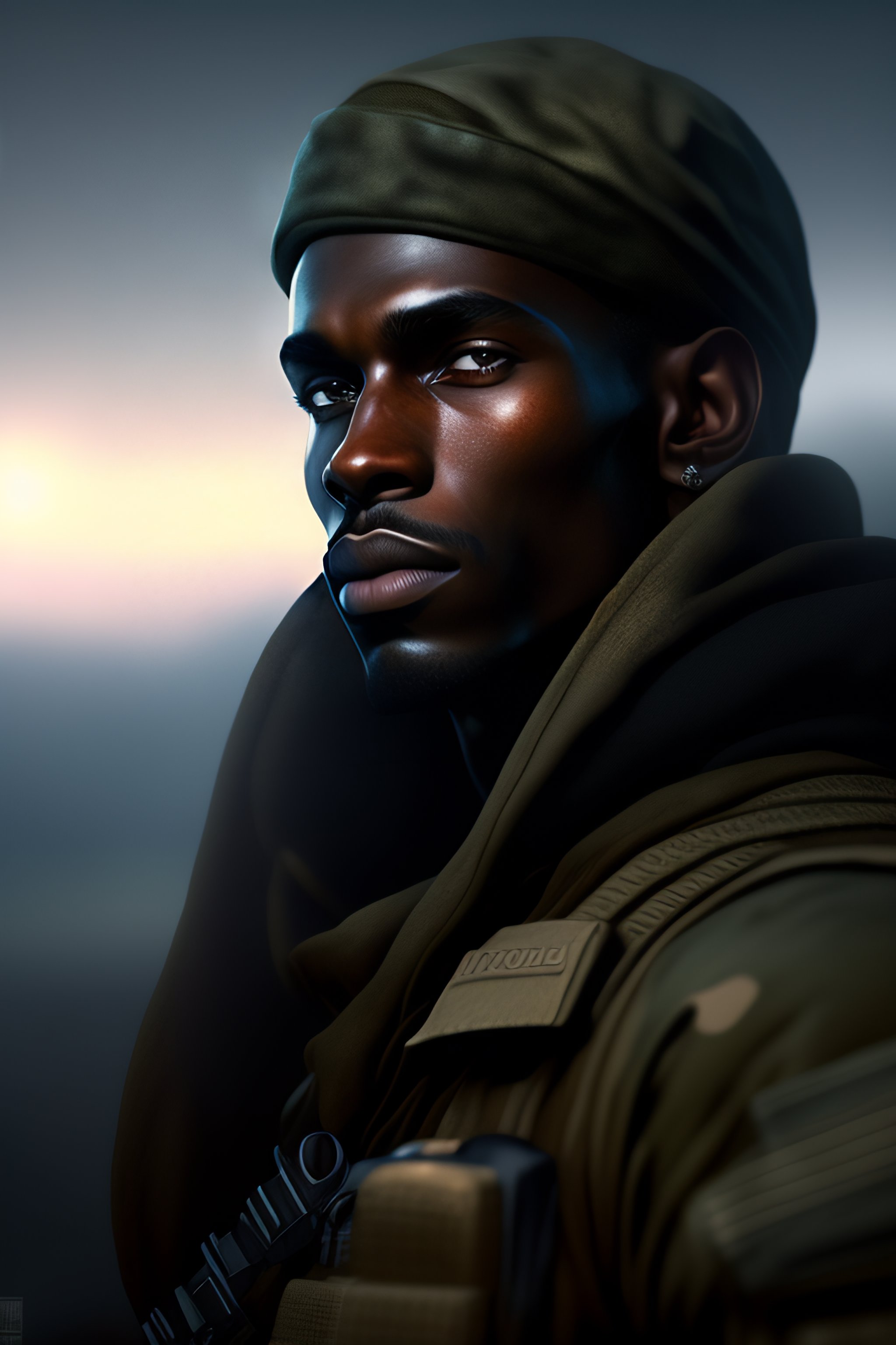 Lexica - An exhausted black dark elf at the frontlines in the army at ...