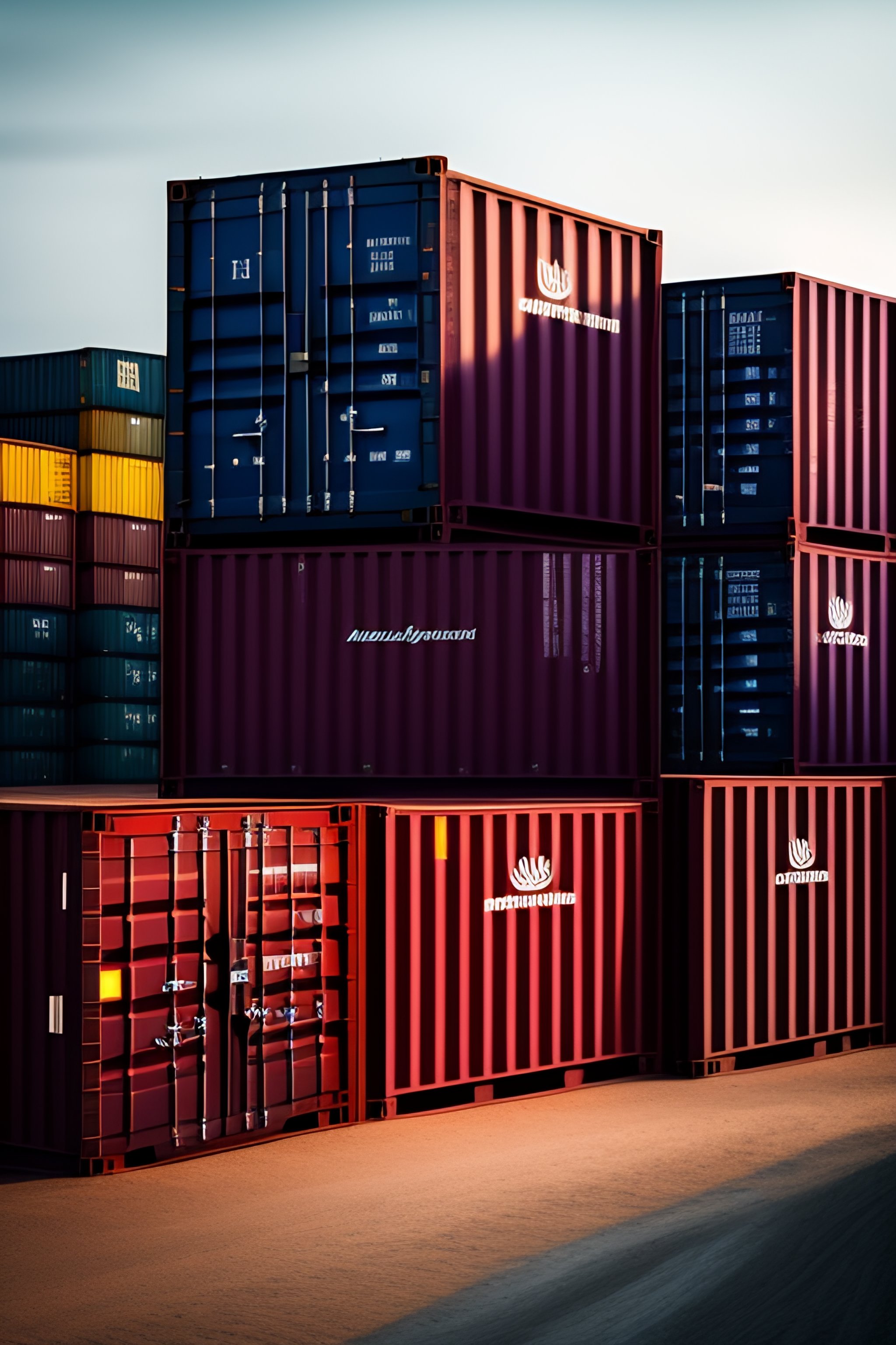 Lexica - Dark port containers and many people