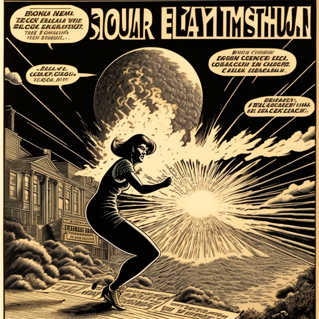 Lexica - Black and white, highly detailed comic from the 60s, earth exploding, by Robert Crumb