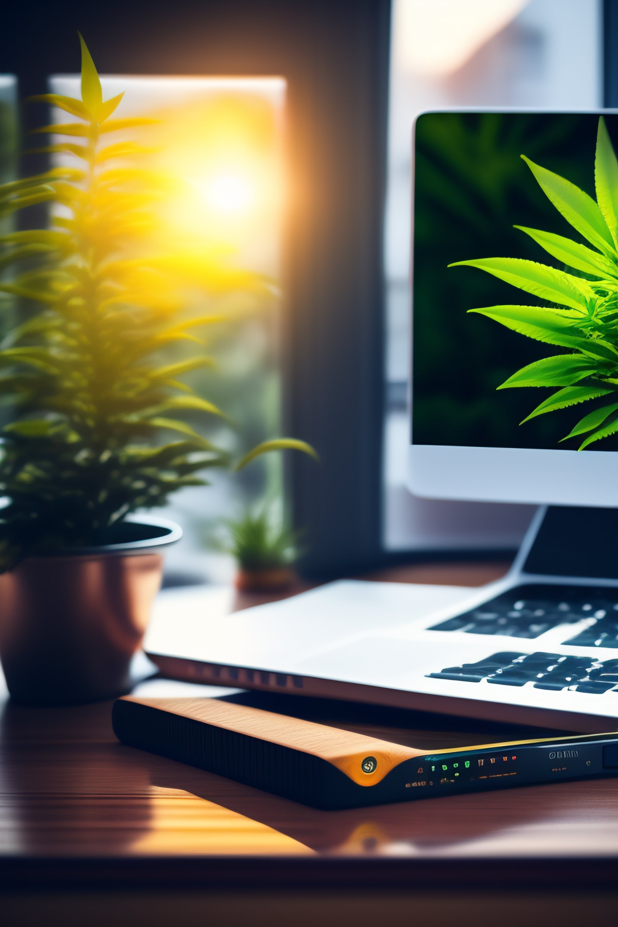 Lexica - Detailed photo of email marketing laptop sitting on a desk ...