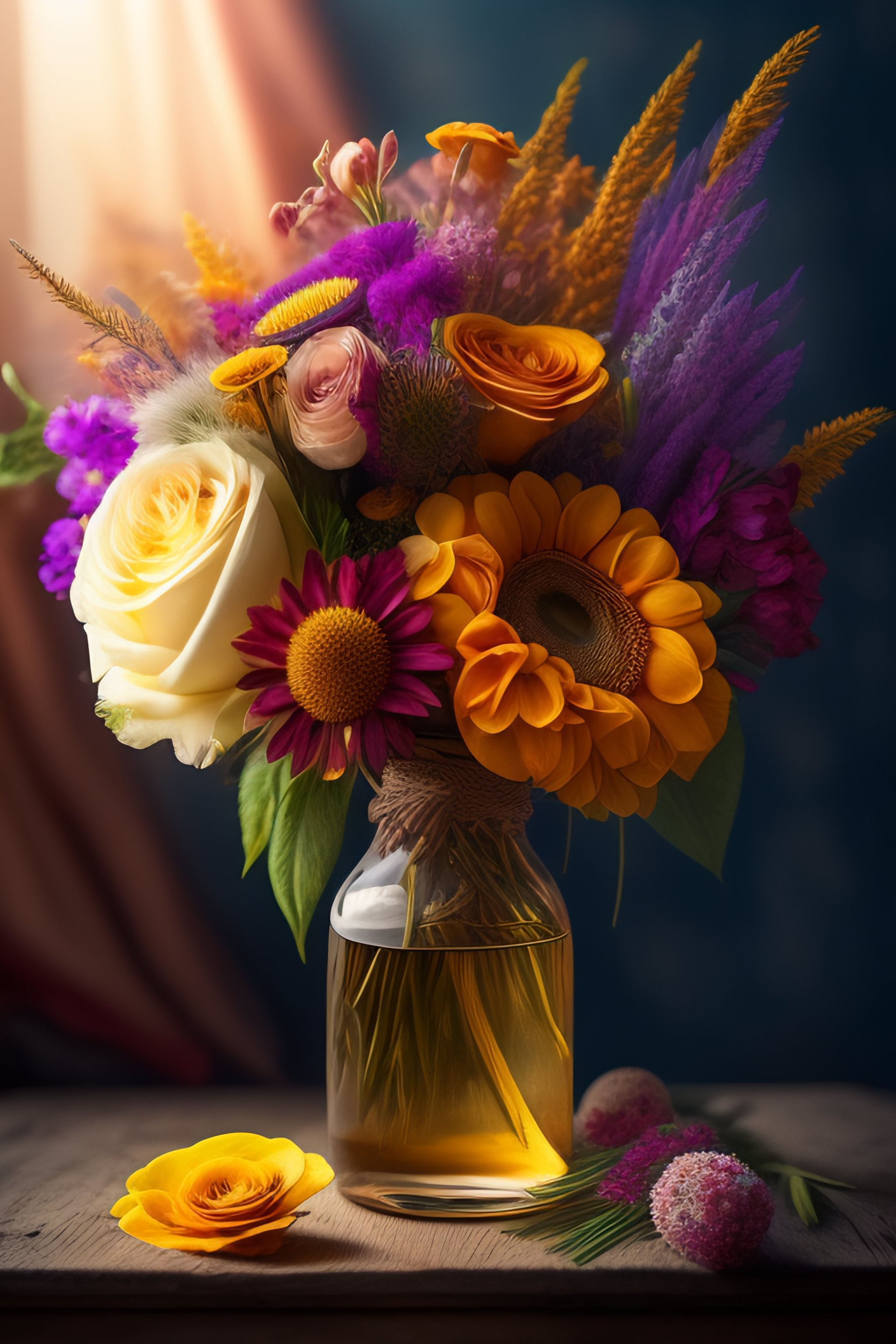 Lexica - An image ultrarrealistic of a bouquet of dead flowers, mixed ...