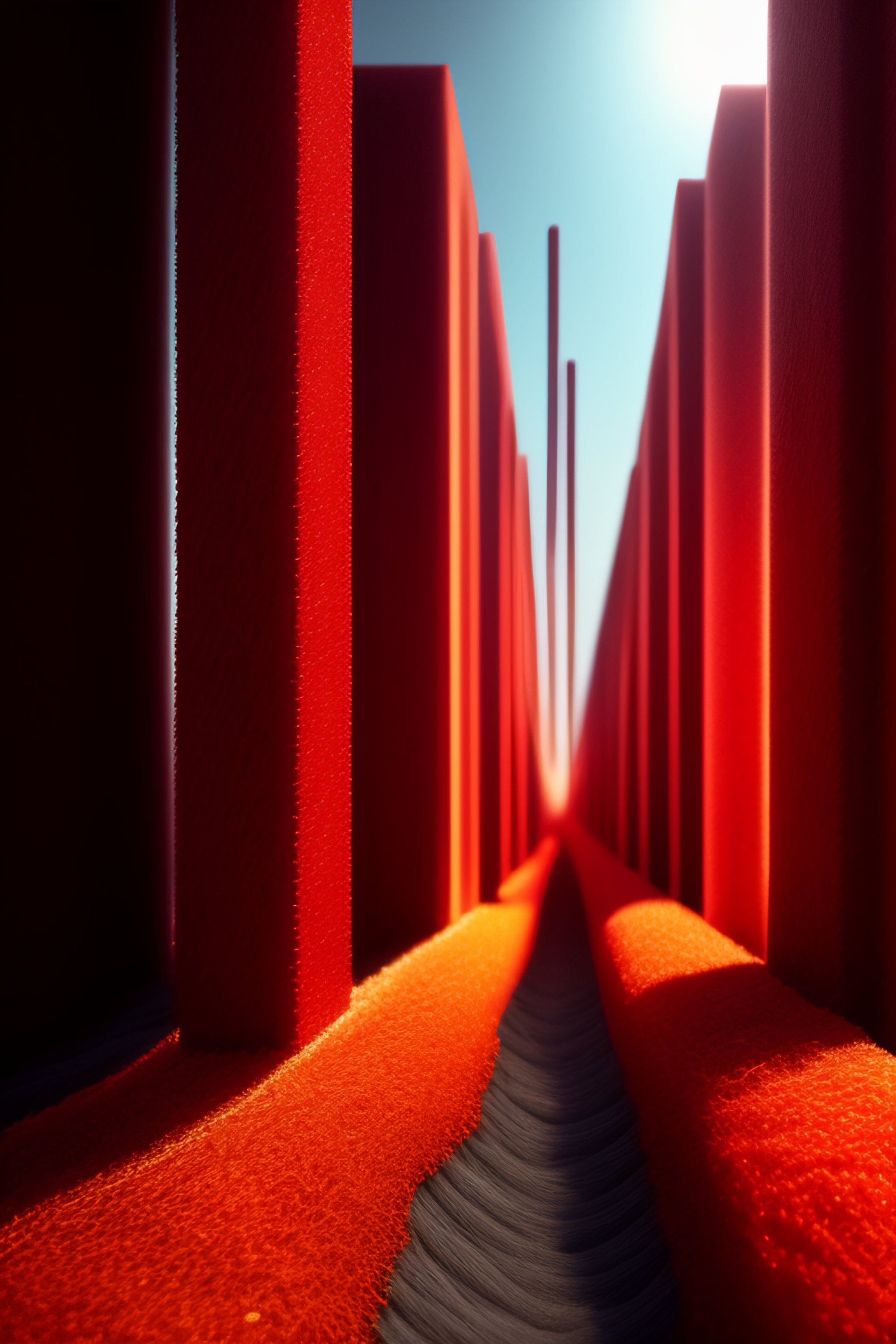 Lexica - Long red thread going through a maze, realistic, highly detailed