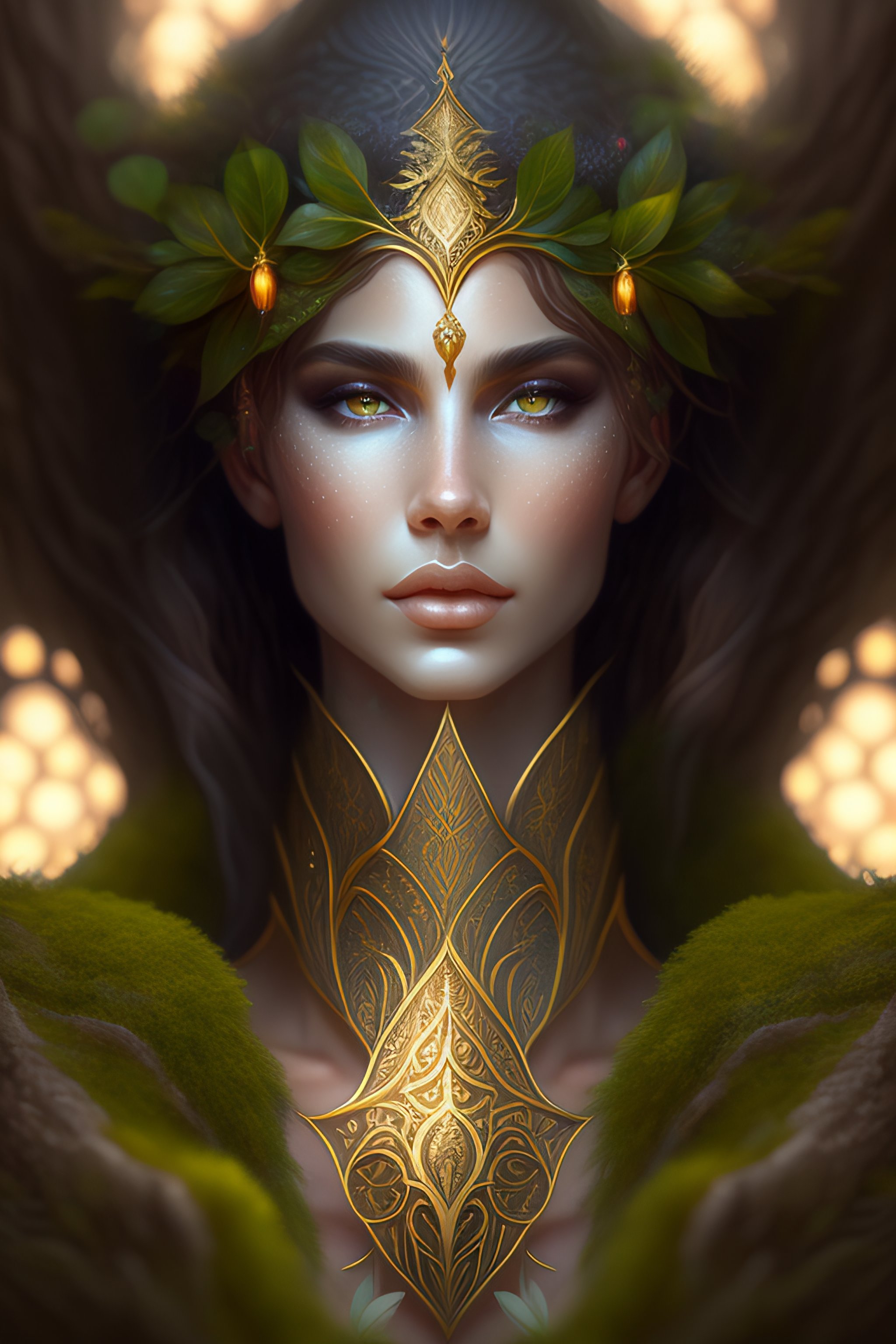 Lexica - Symmetry portrait of moss king of ent of fangorn forest, glam ...