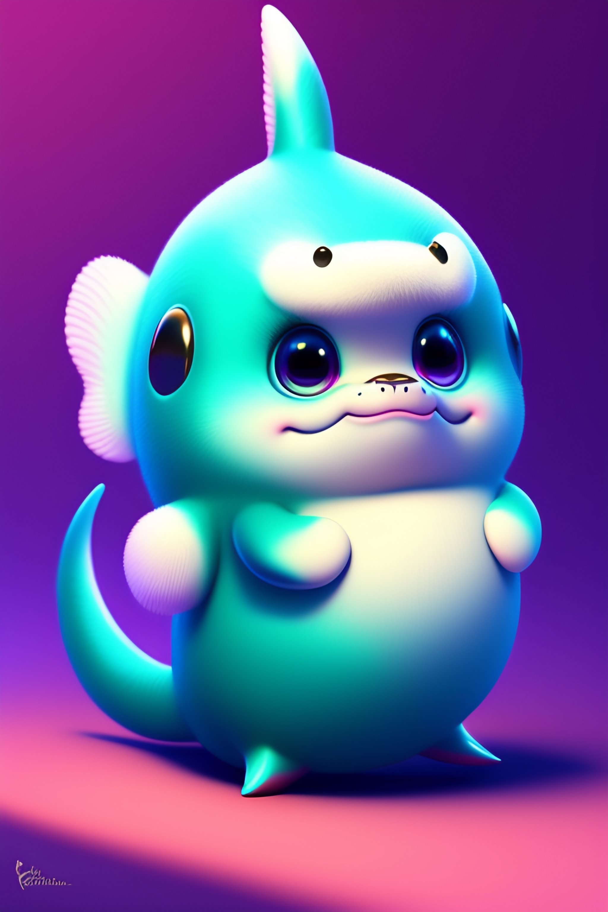 Lexica - Cute and adorable cartoon fluffy baby shark, fantasy ...