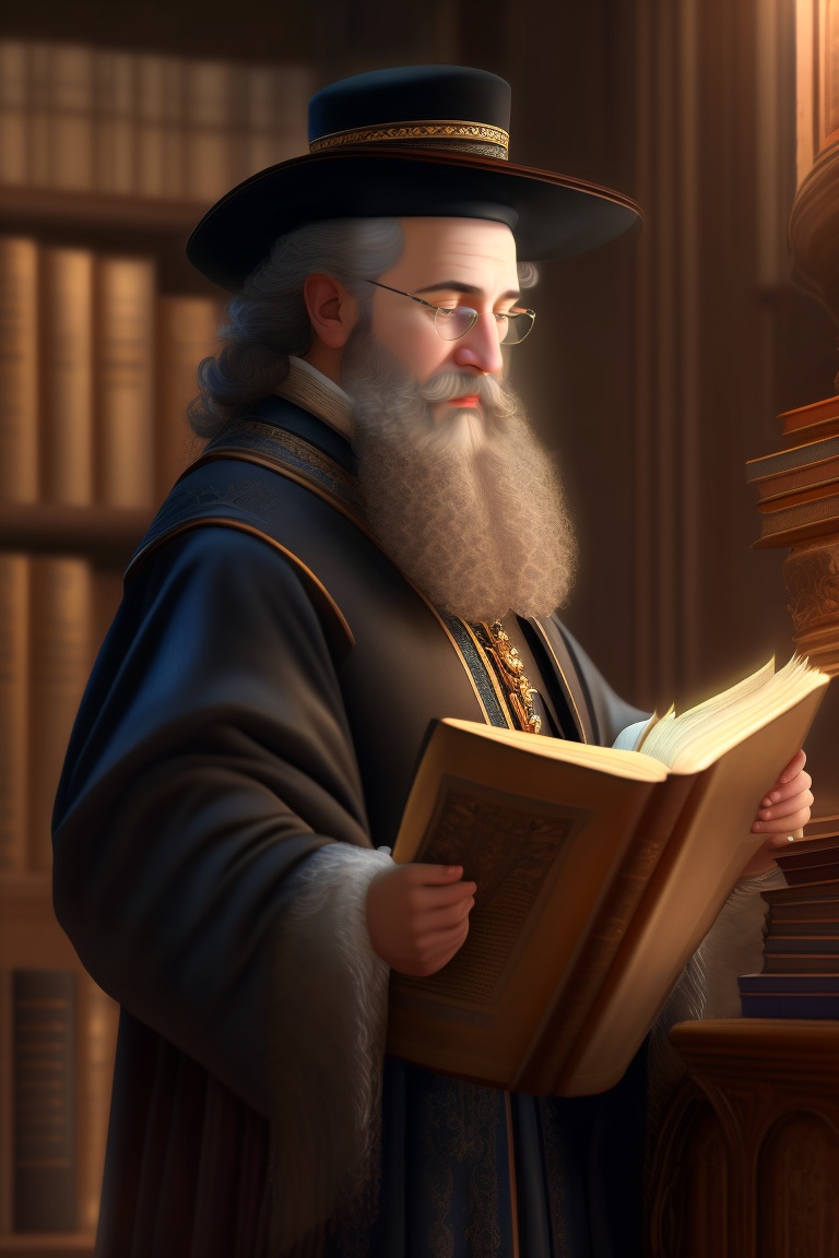 Lexica - Jewish 17th century rabbi, wearing bleck hat and black cloak ...
