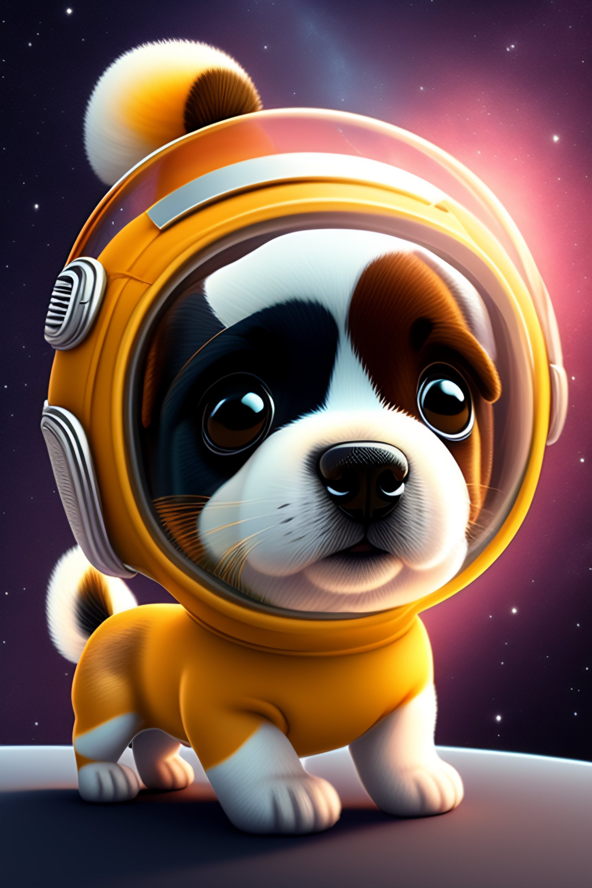 Catoon Dog In Space Suit